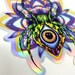Holographic Trippy Mandala Spider, Psychedelic Glowing Neon Sticker ...