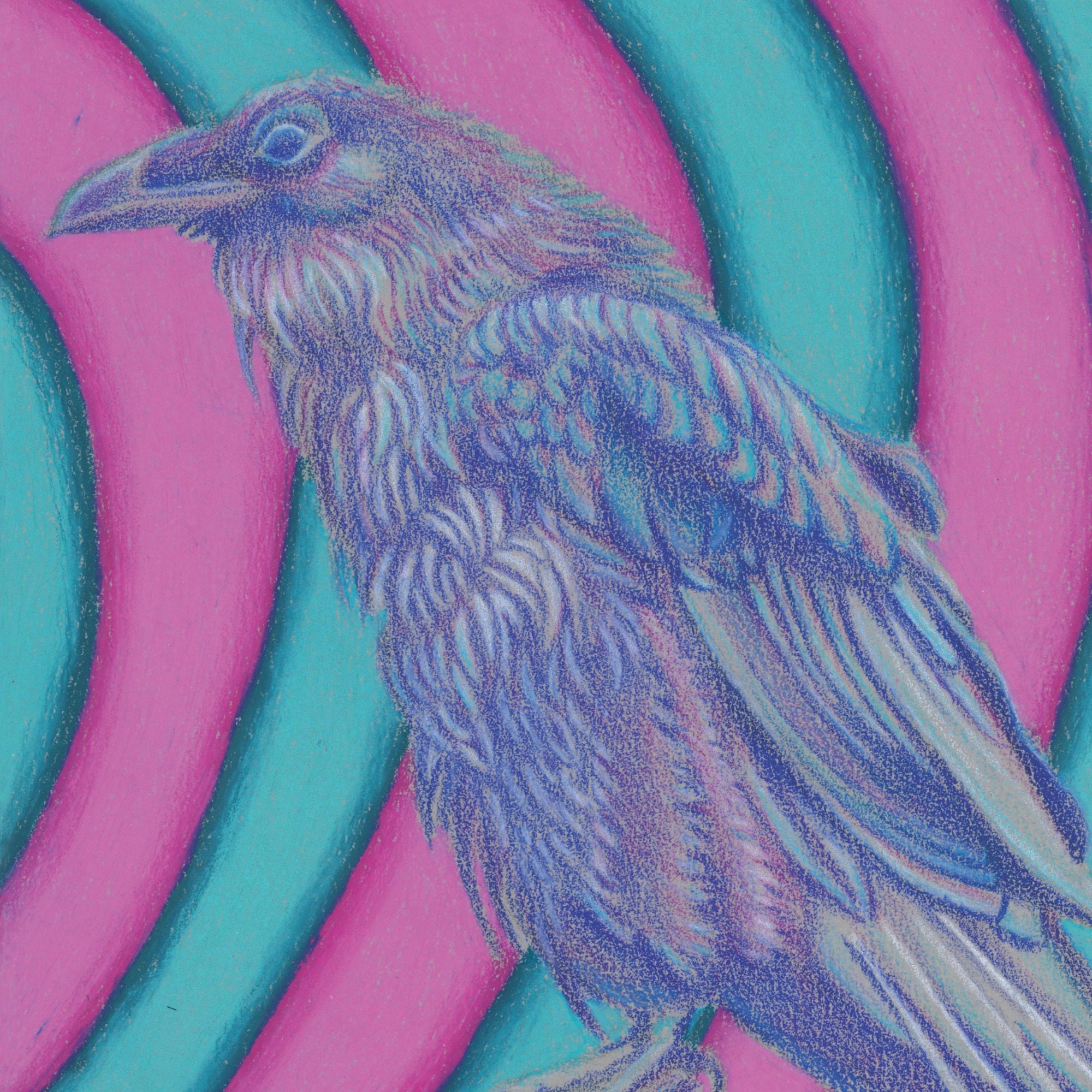 Trippy Holographic Raven Art Print Psychedelic Colourful | Etsy
