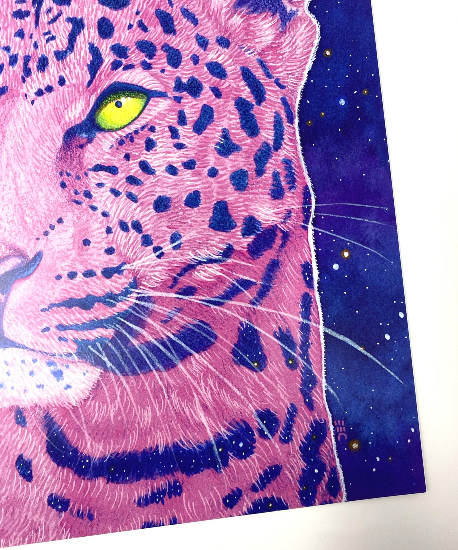 Space Leopard Print Watercolour Leopard Painting Trippy | Etsy