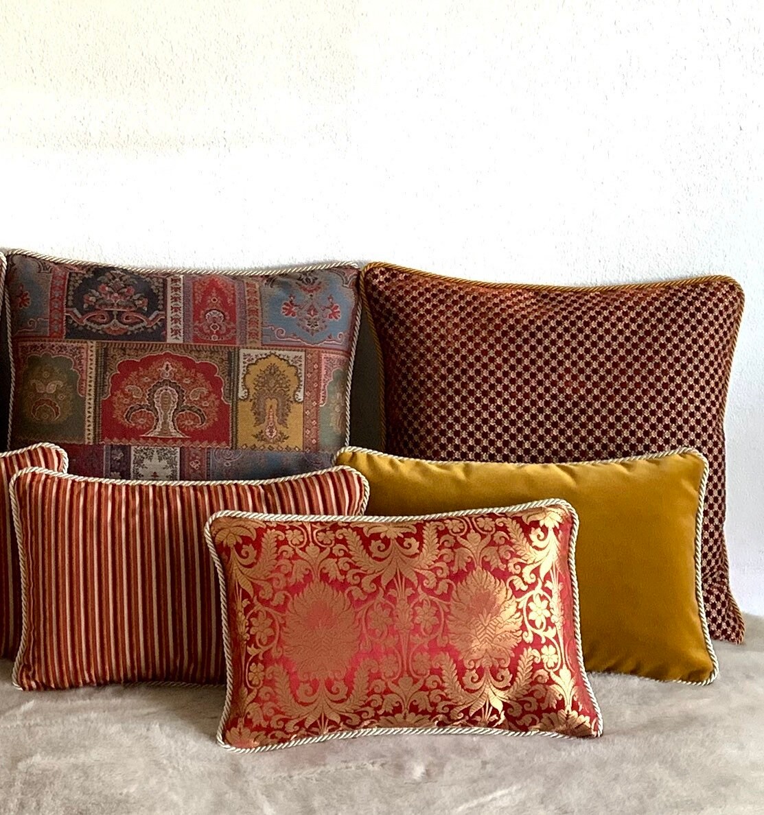 5 Cojines decorativos elegantes. Tejidos: Dedar Nobilis Etro | Etsy