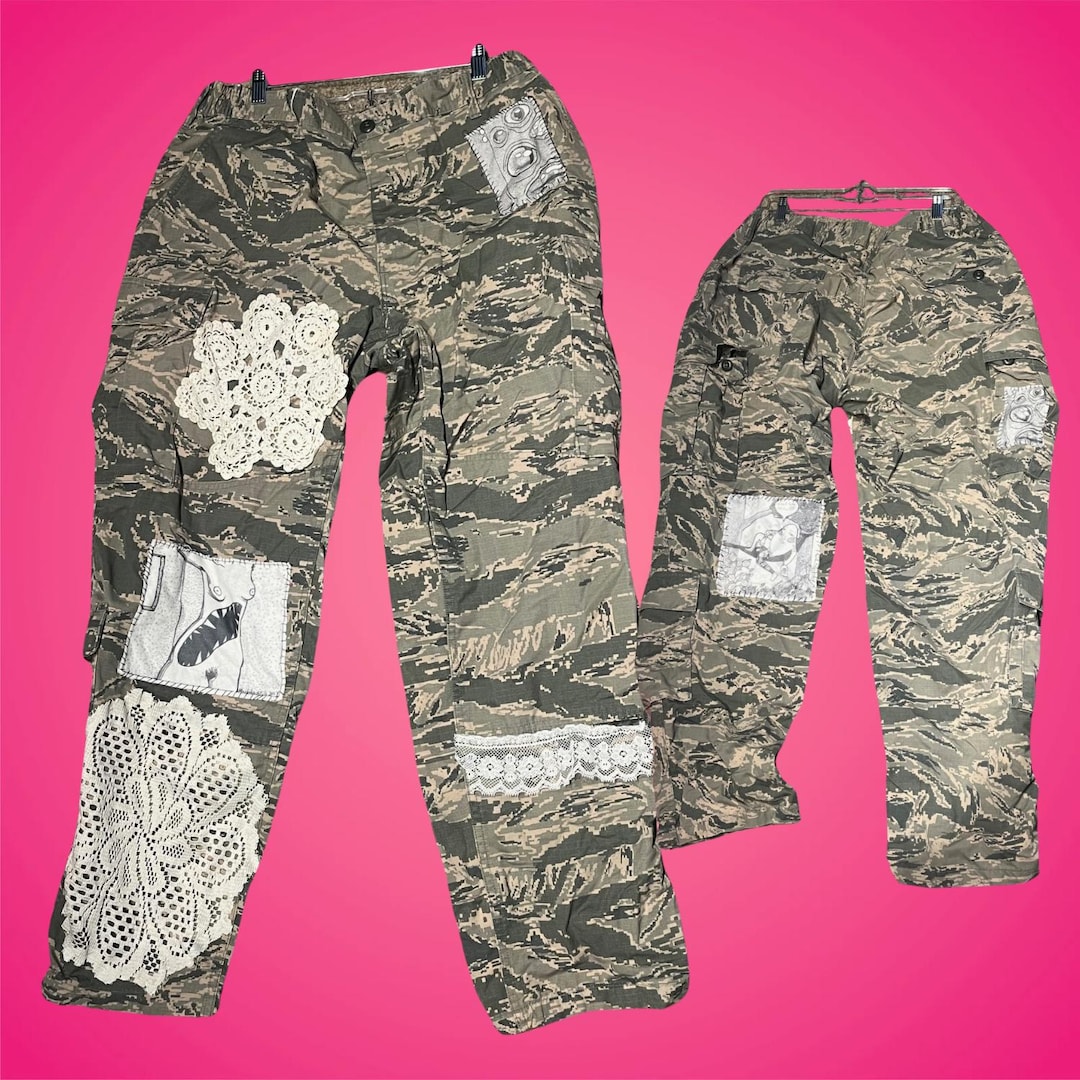Upcycled Army Pants Patchwork Lace Punk Alt Queer Fashion Bespoke ...