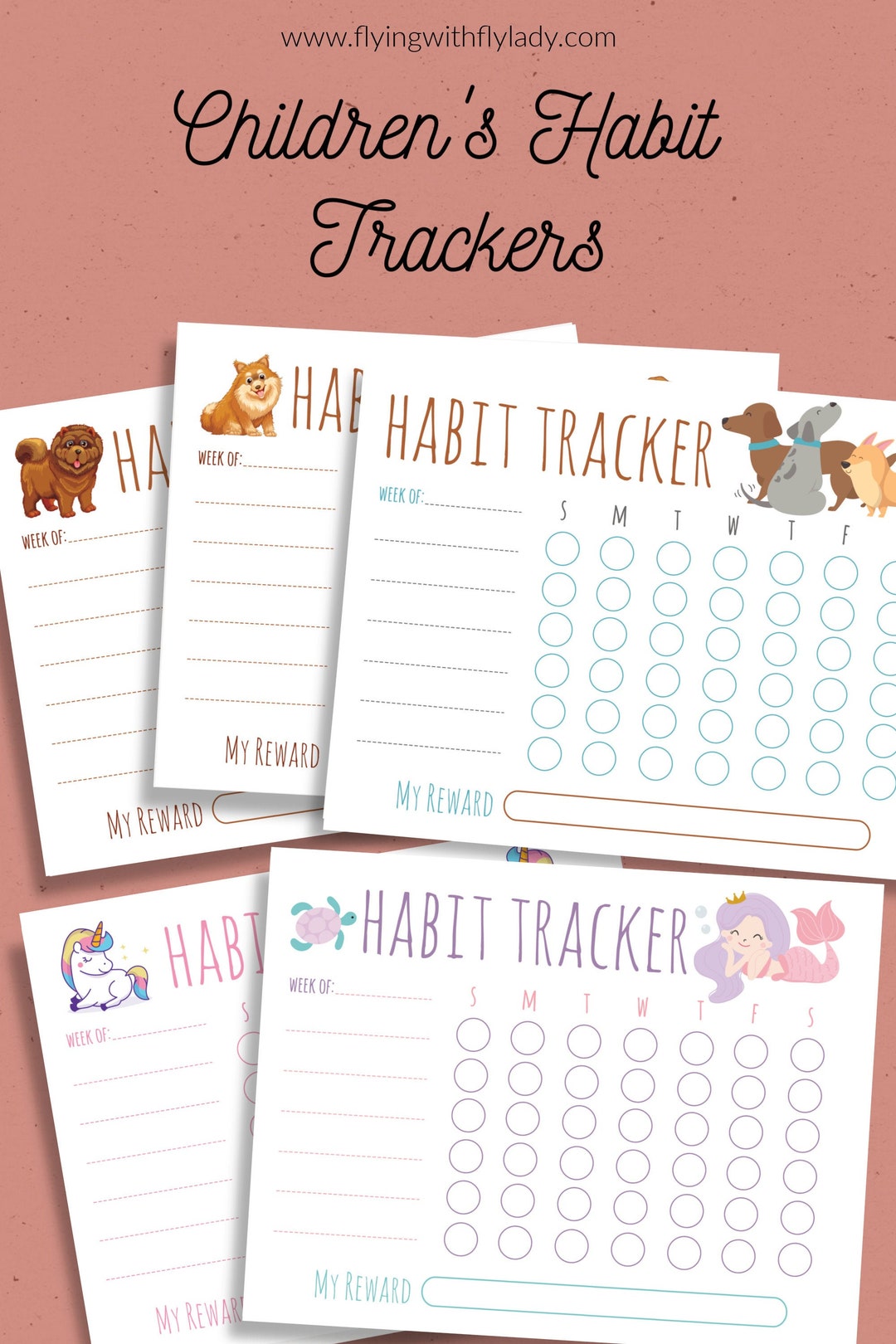 5 Editable Habit Tracker Printable, Habit Trackers, Chore Charts ...