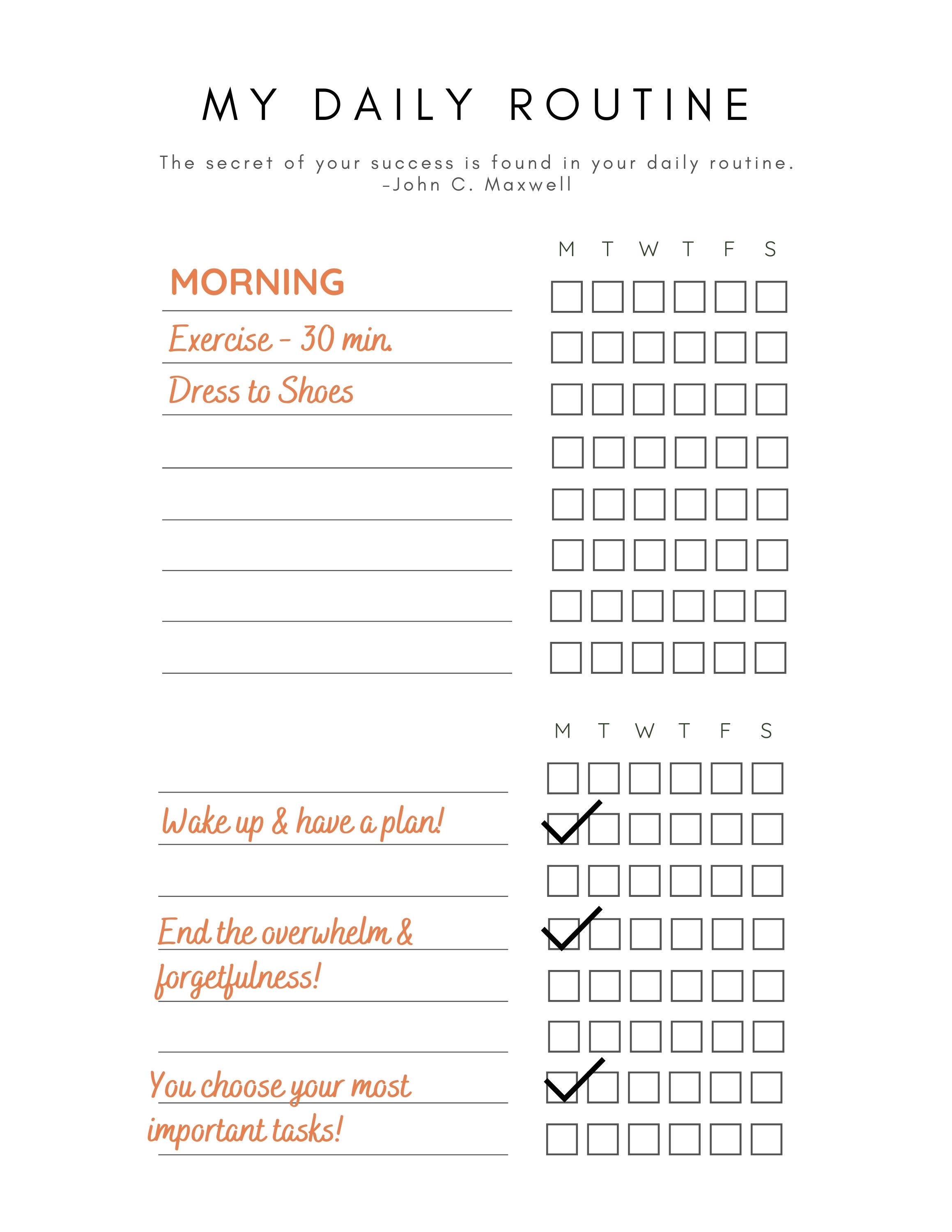 Flylady Control Journal Printable: Cleaning Schedule (editable PDF) - Etsy