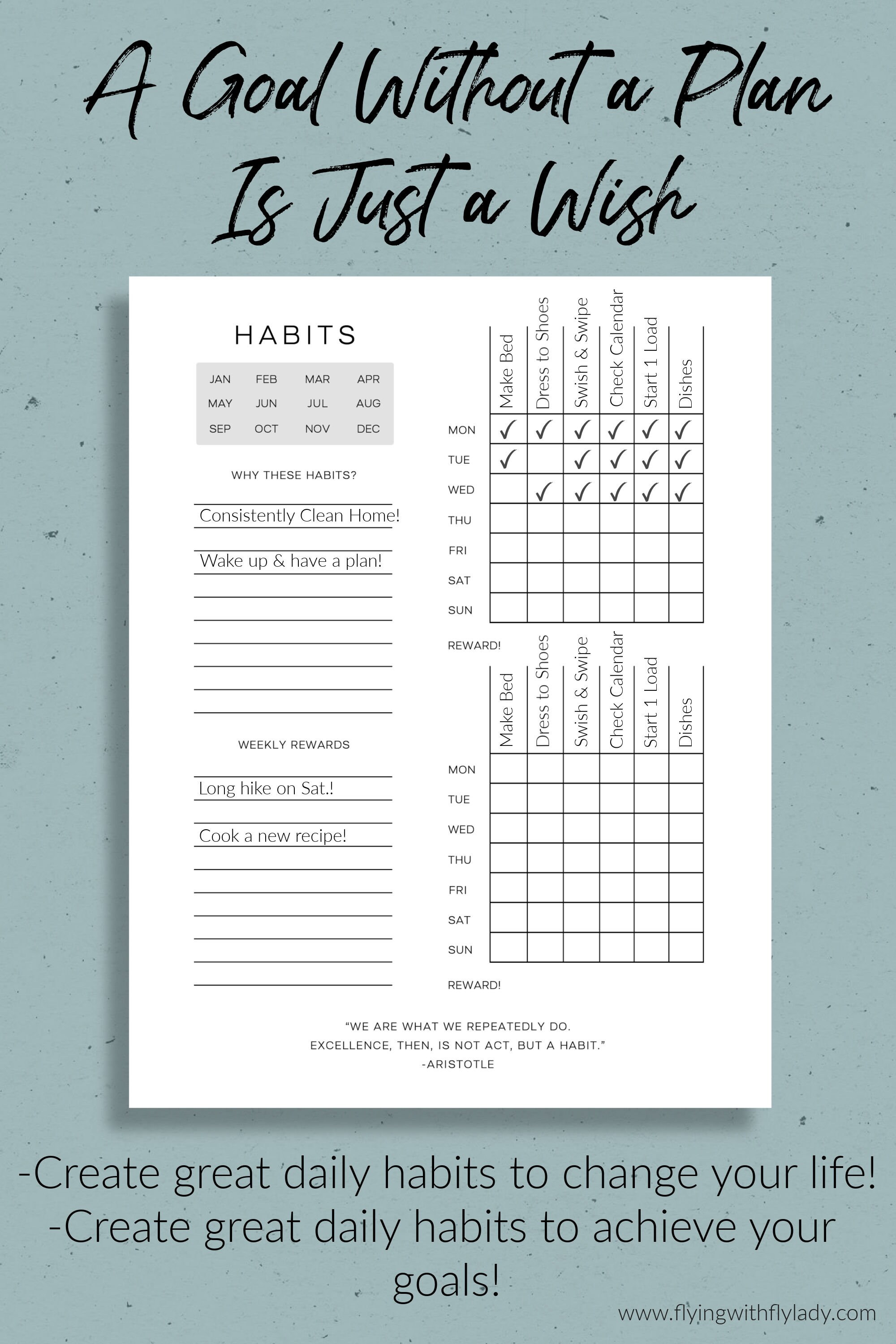 Printable Habit Tracker, Flylady Checklist, Flylady Daily Routine ...