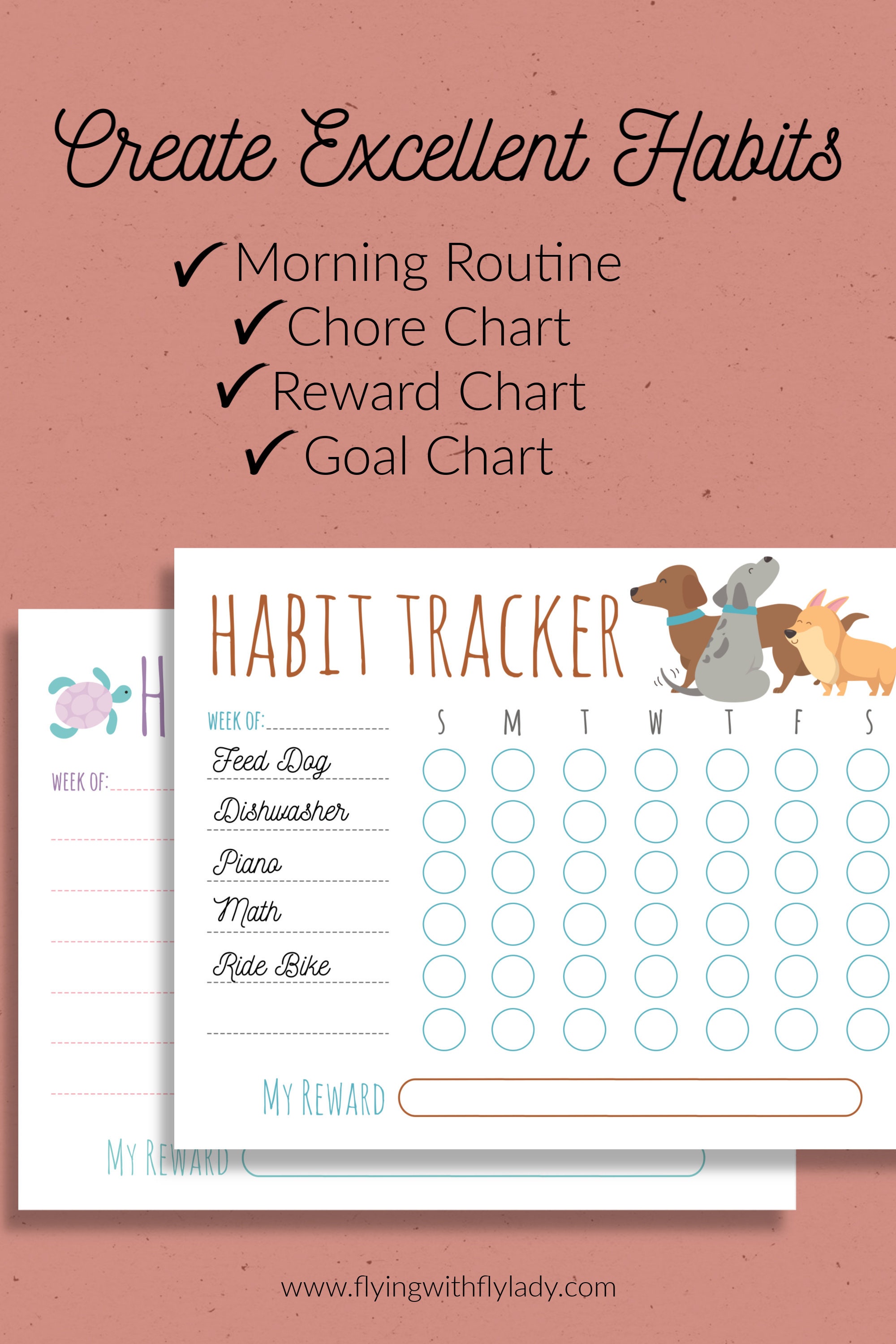 5 Editable Habit Tracker Printable, Habit Trackers, Chore Charts ...