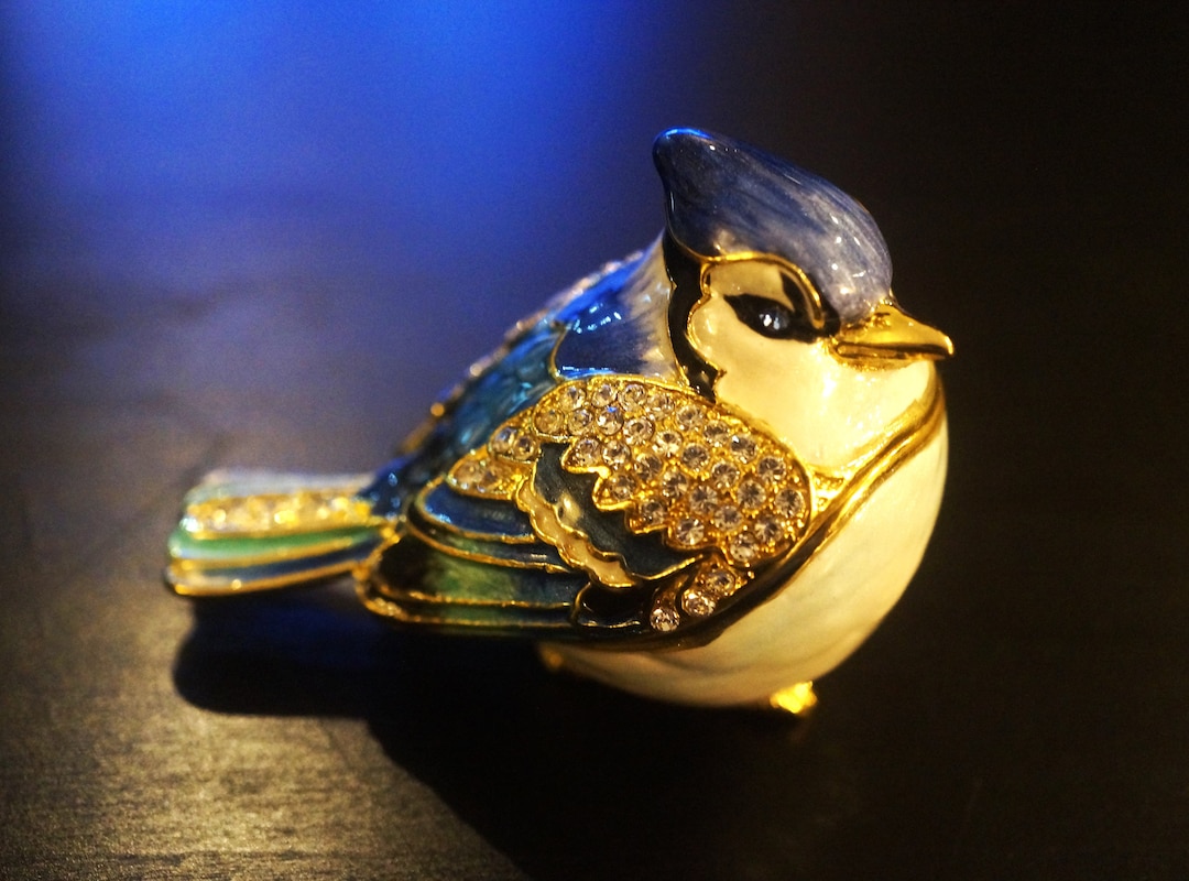 Faberge Style Box- Blue Bird - Etsy