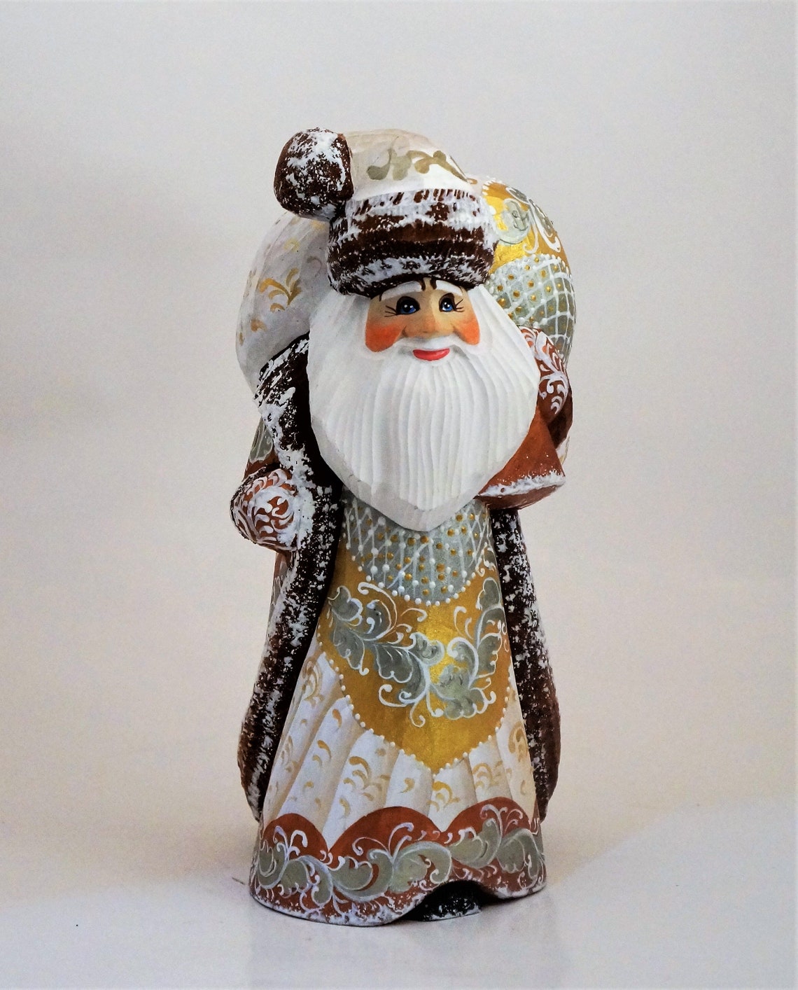 Woodcarved Handpainted Russian Santa Ded Moroz 9.5 Tall - Etsy Singapore