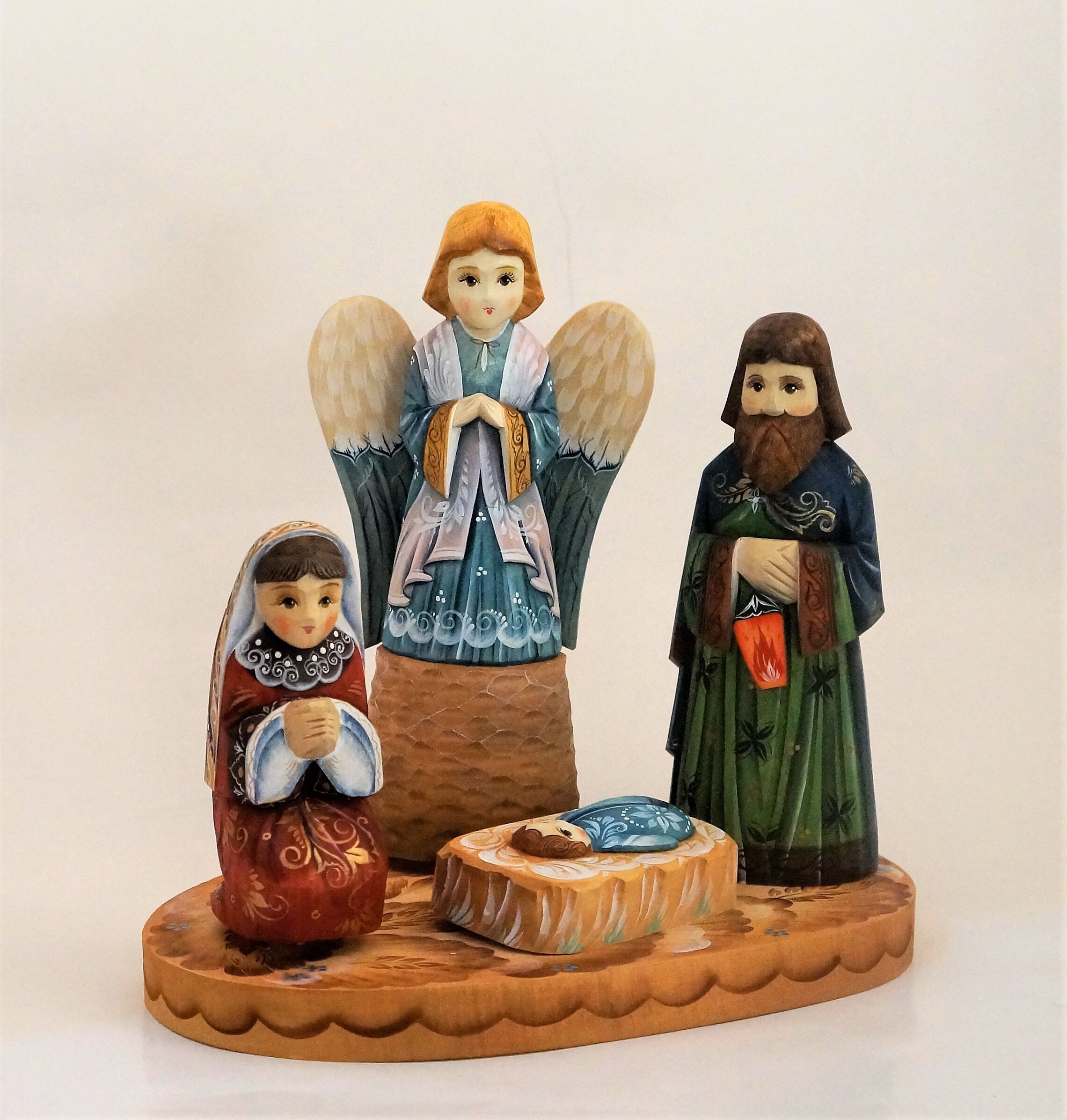 Woodcarved Handpainted Russian Nativity Set 8" Tall - Etsy
