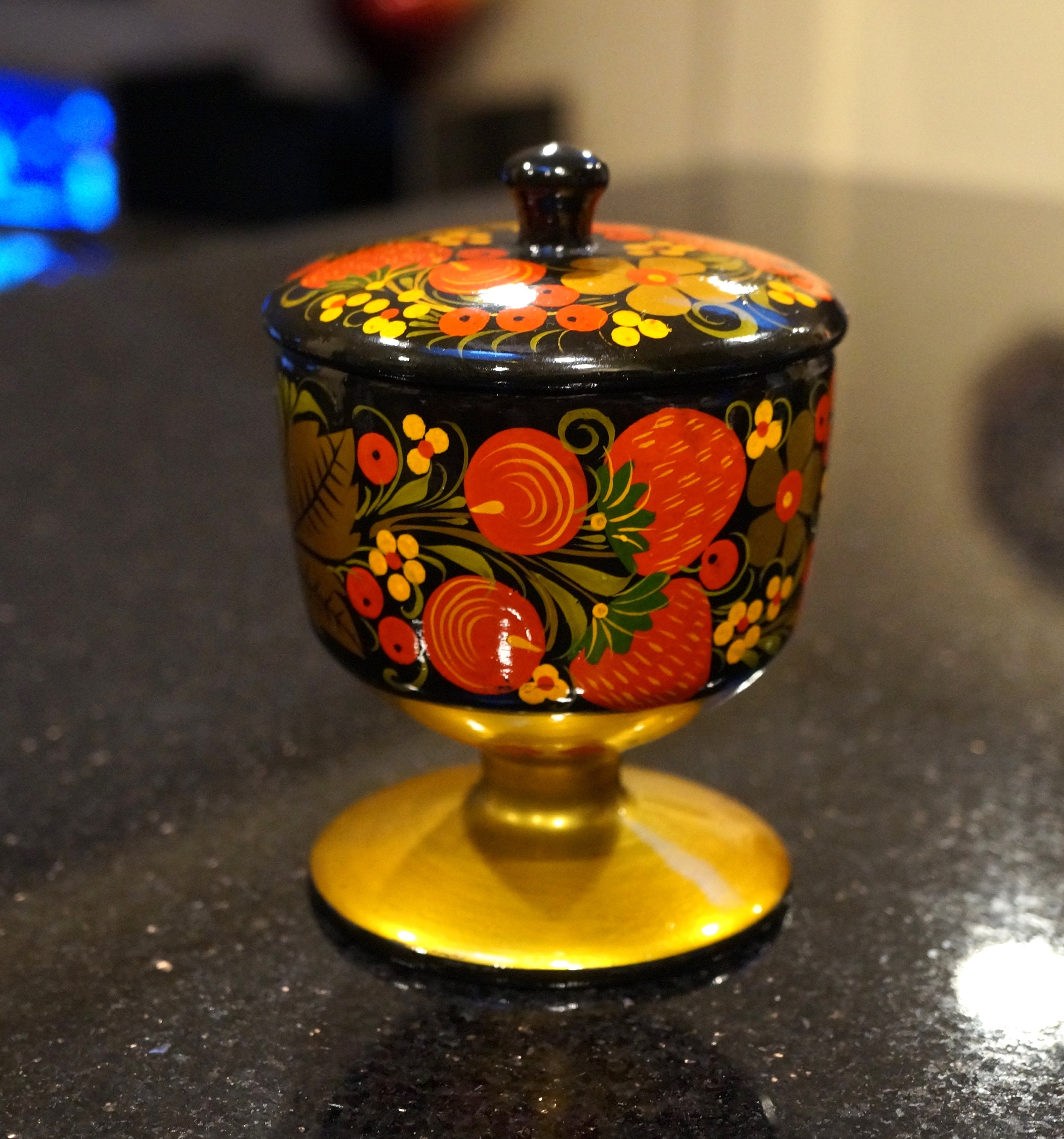 Wooden Hand Painted Russian Box khokhloma 4.5 in X - Etsy