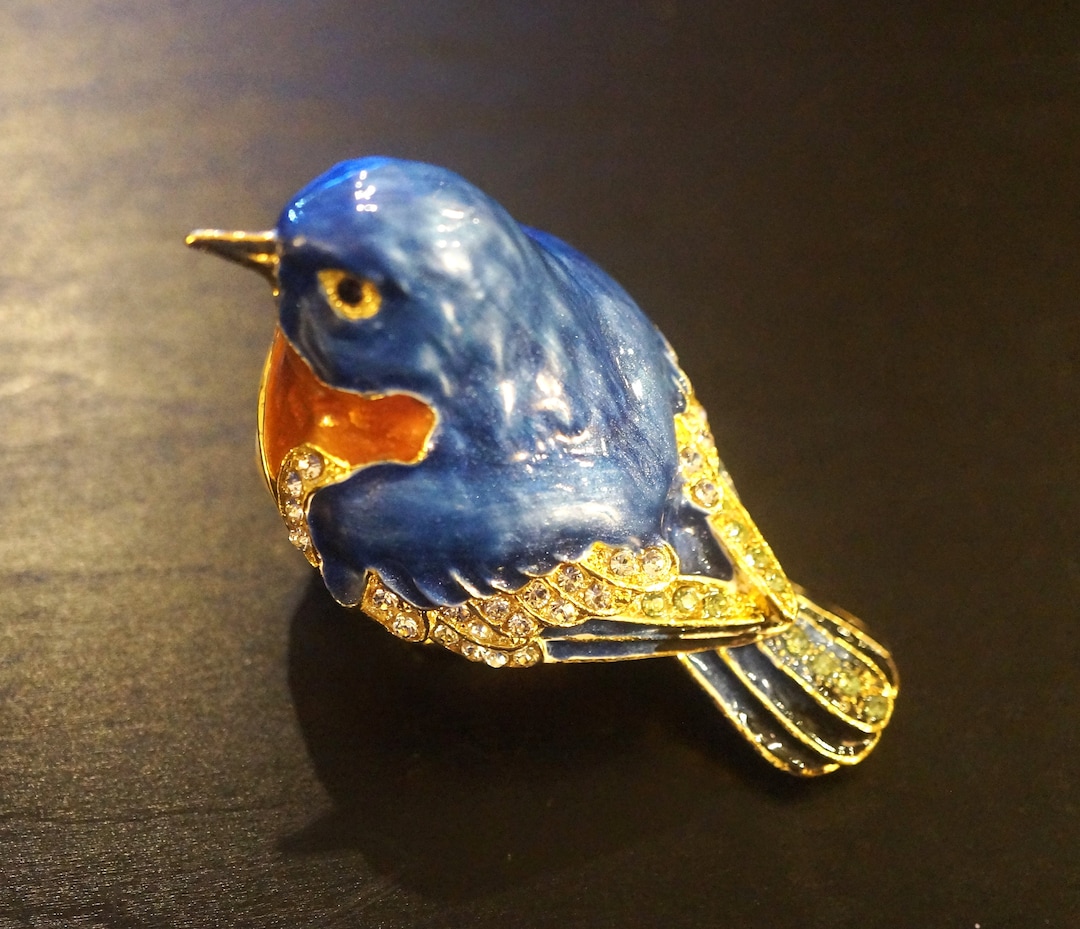 Faberge Style Box- Blue Bird - Etsy