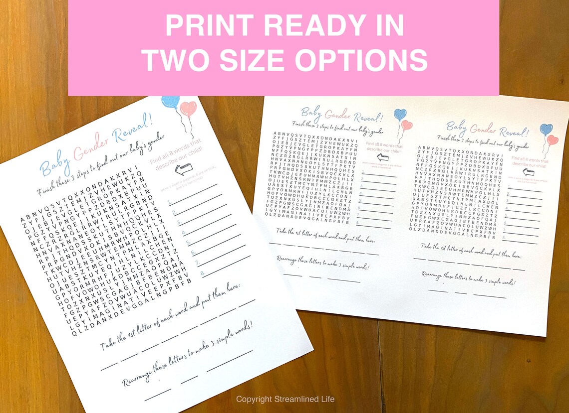 It's a Girl - Gender Reveal Word Puzzle - He or She, Gender Prediction ...