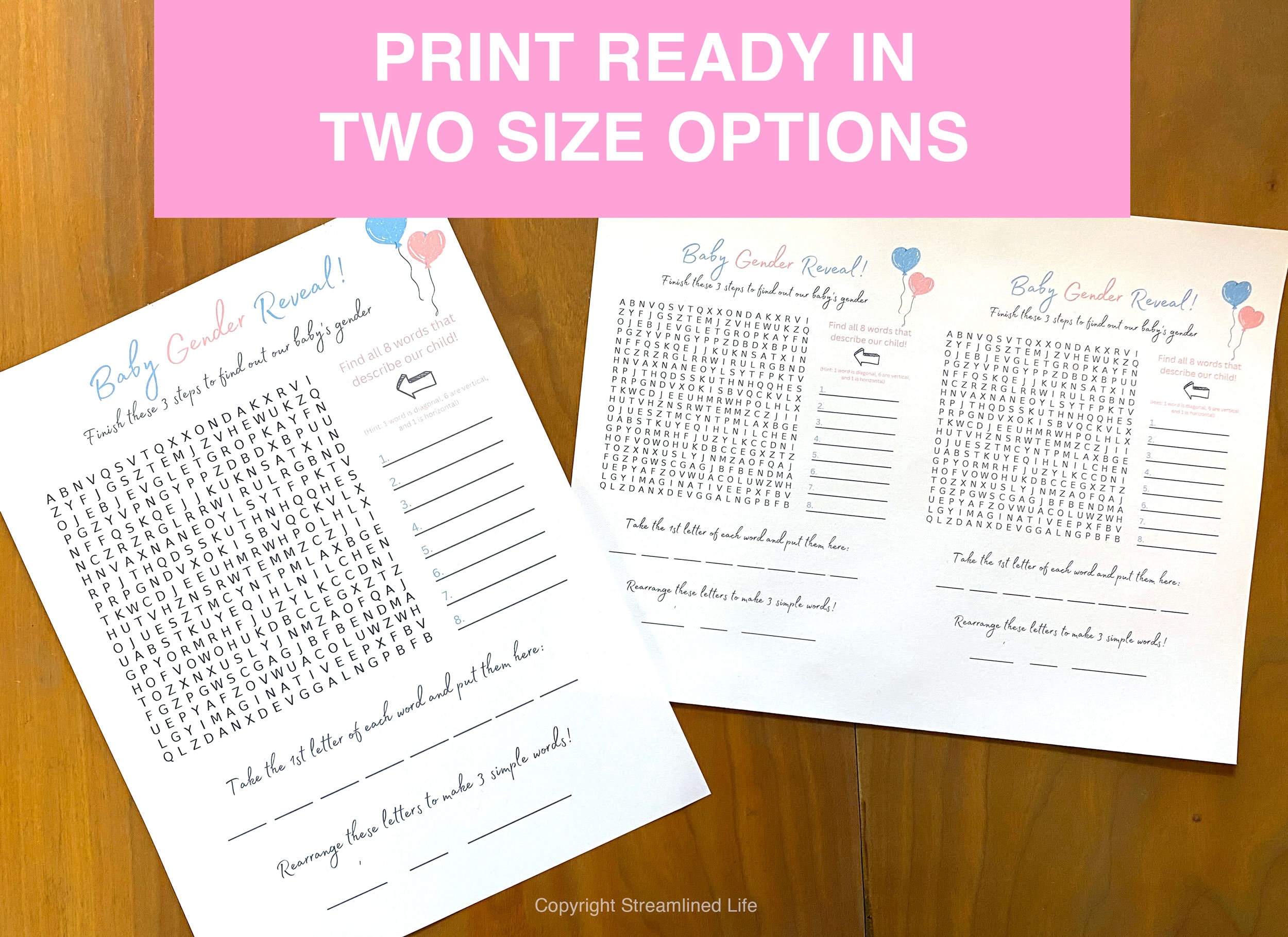 It's a Girl - Gender Reveal Word Puzzle - He or She, Gender Prediction ...