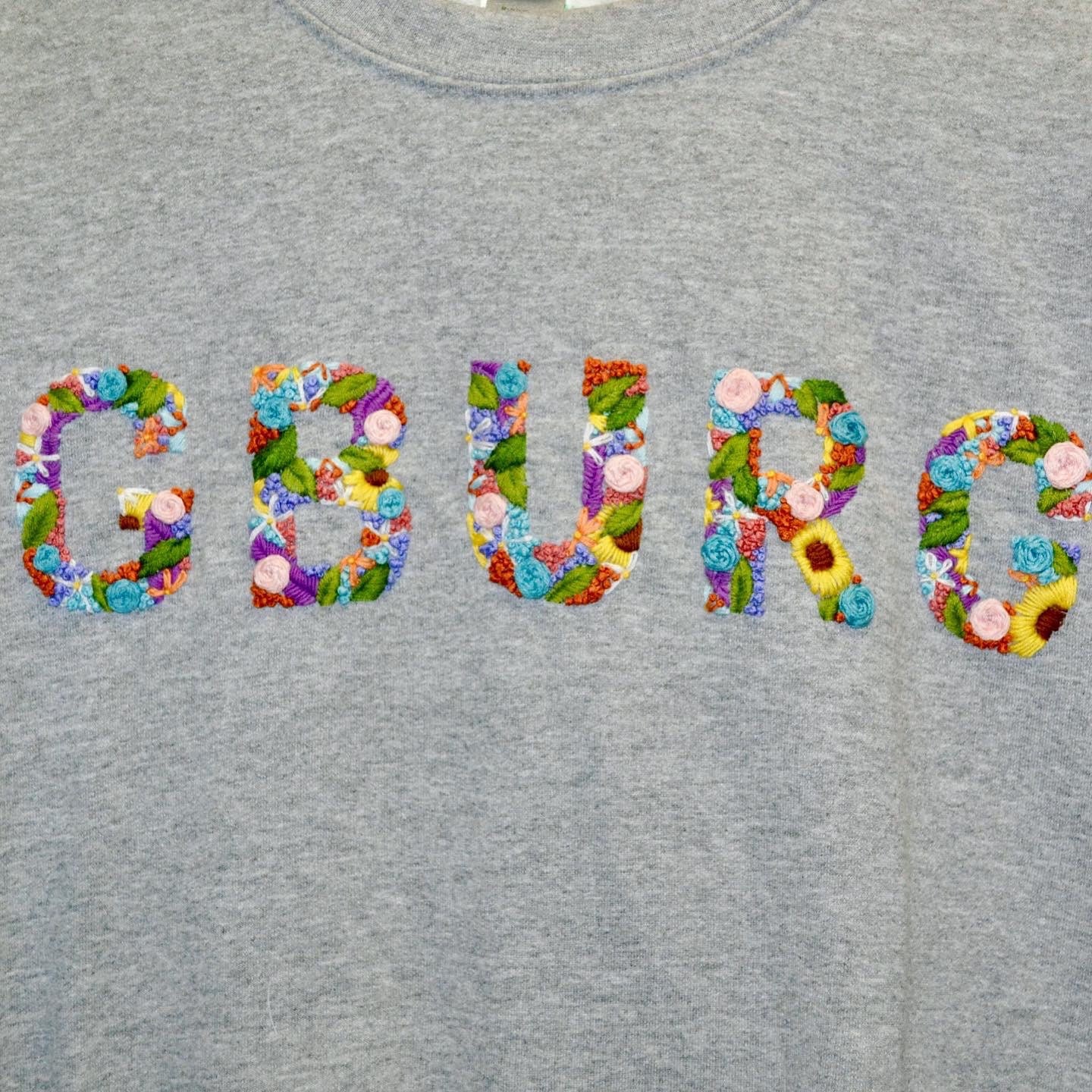 Custom Floral/botanical Block Letter T-shirt Sweatshirt | Etsy