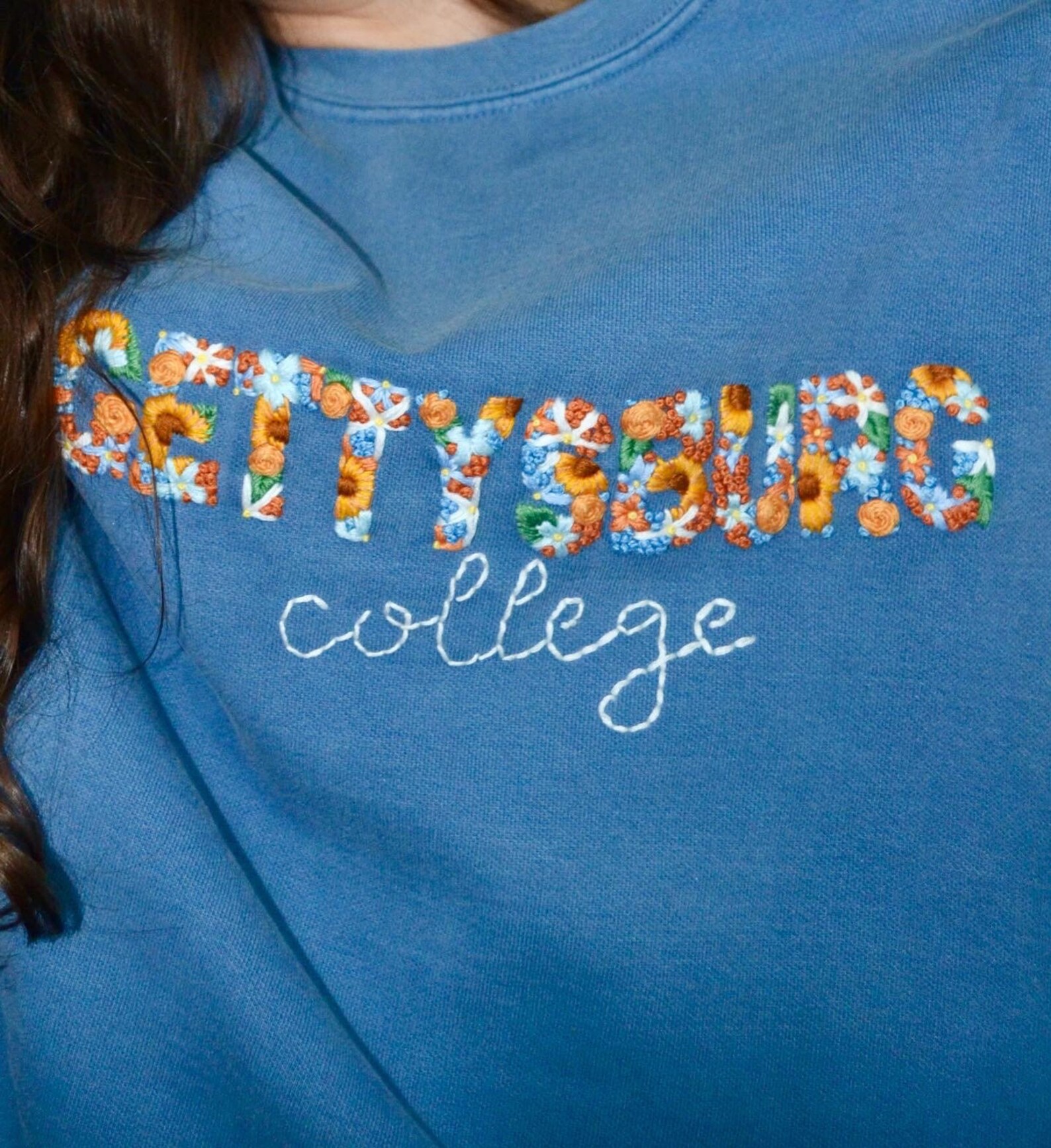 Custom Floral/botanical Block Letter T-shirt Sweatshirt - Etsy