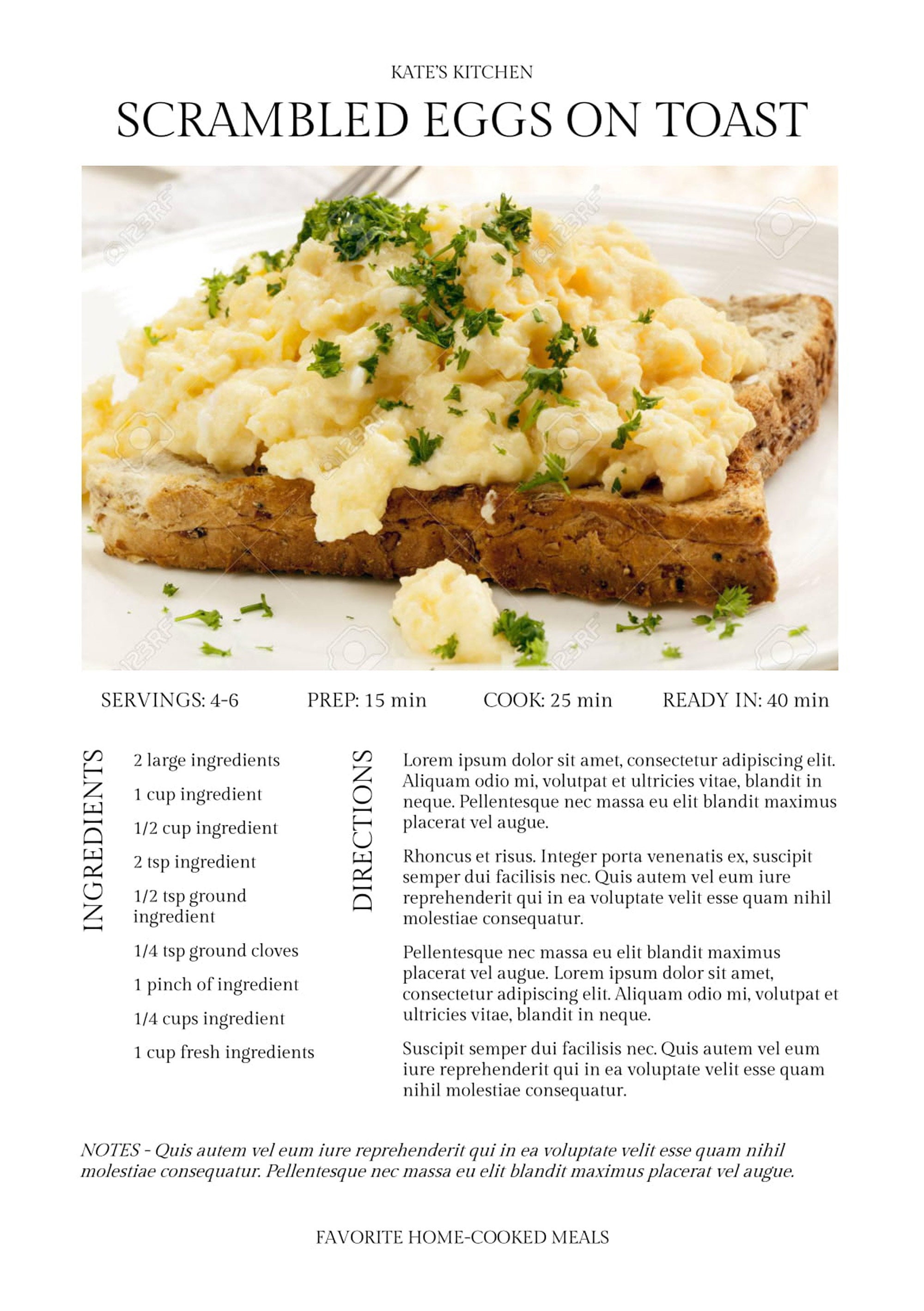 Paper Toast Recipe Book Template Cookbook Minimal Clean White 24 Pages ...