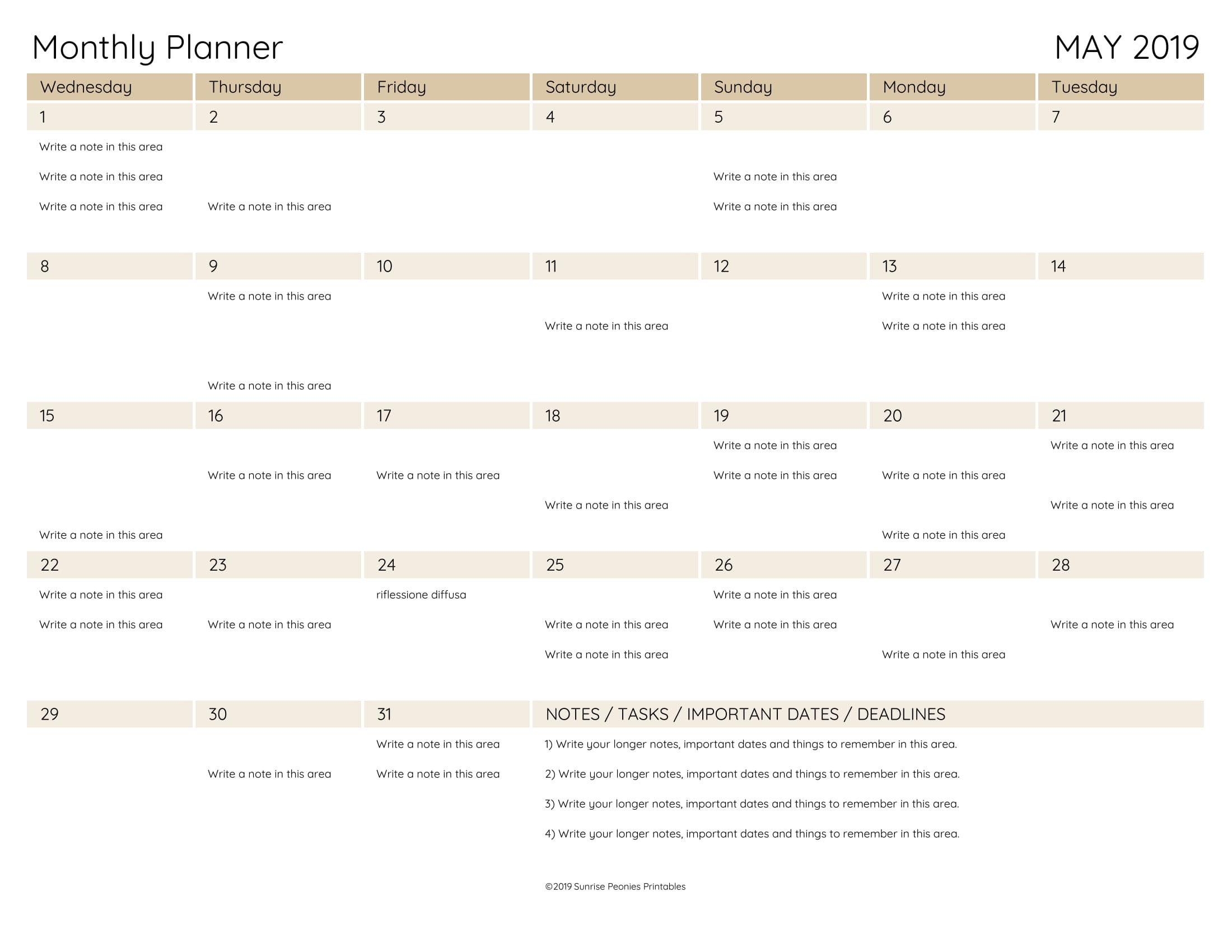 Printable Monthly Planners Template Business Psd Excel