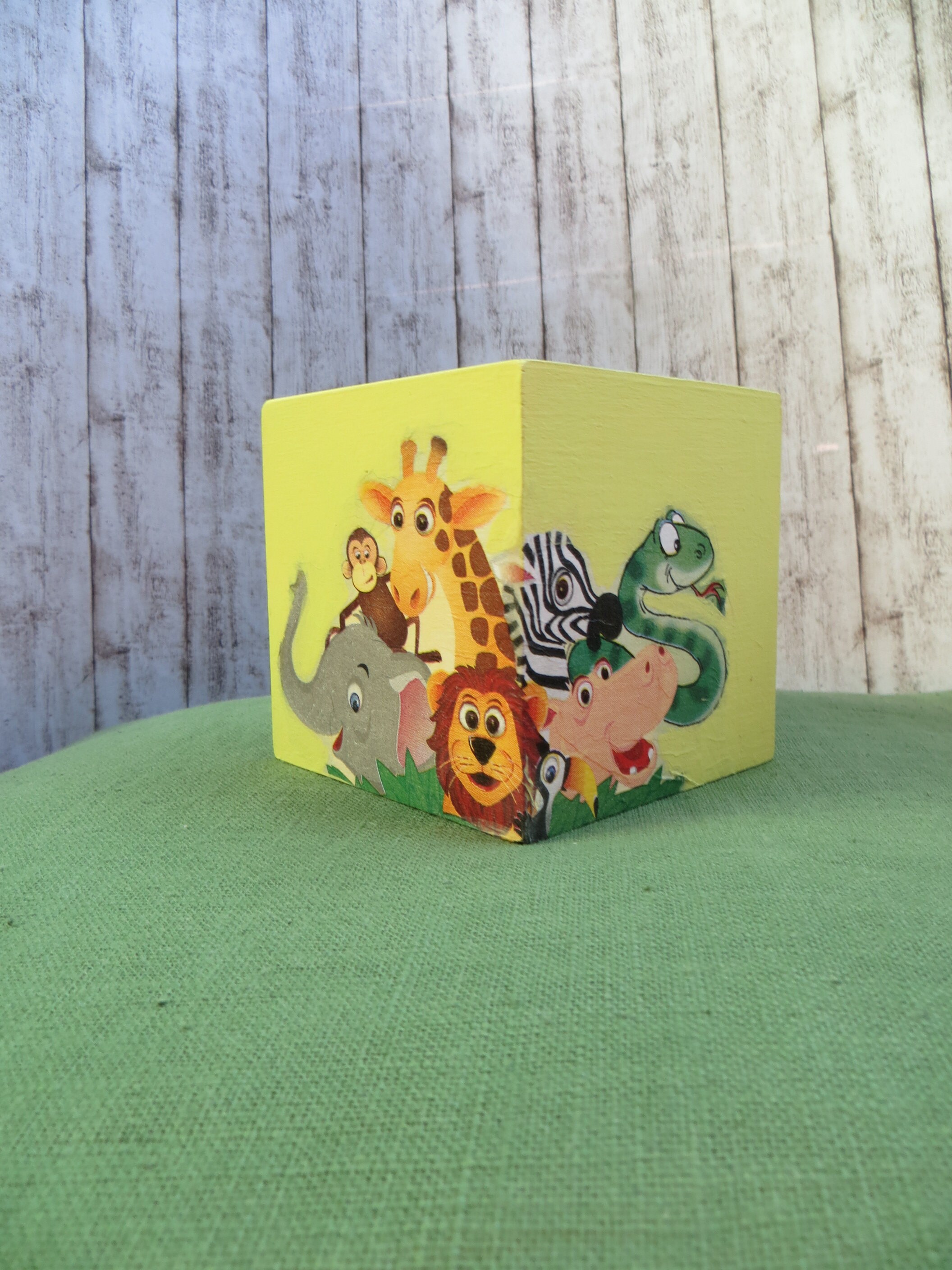 Safari Money Box With Wild Animals, Animal Money Box, Wooden Money Box ...