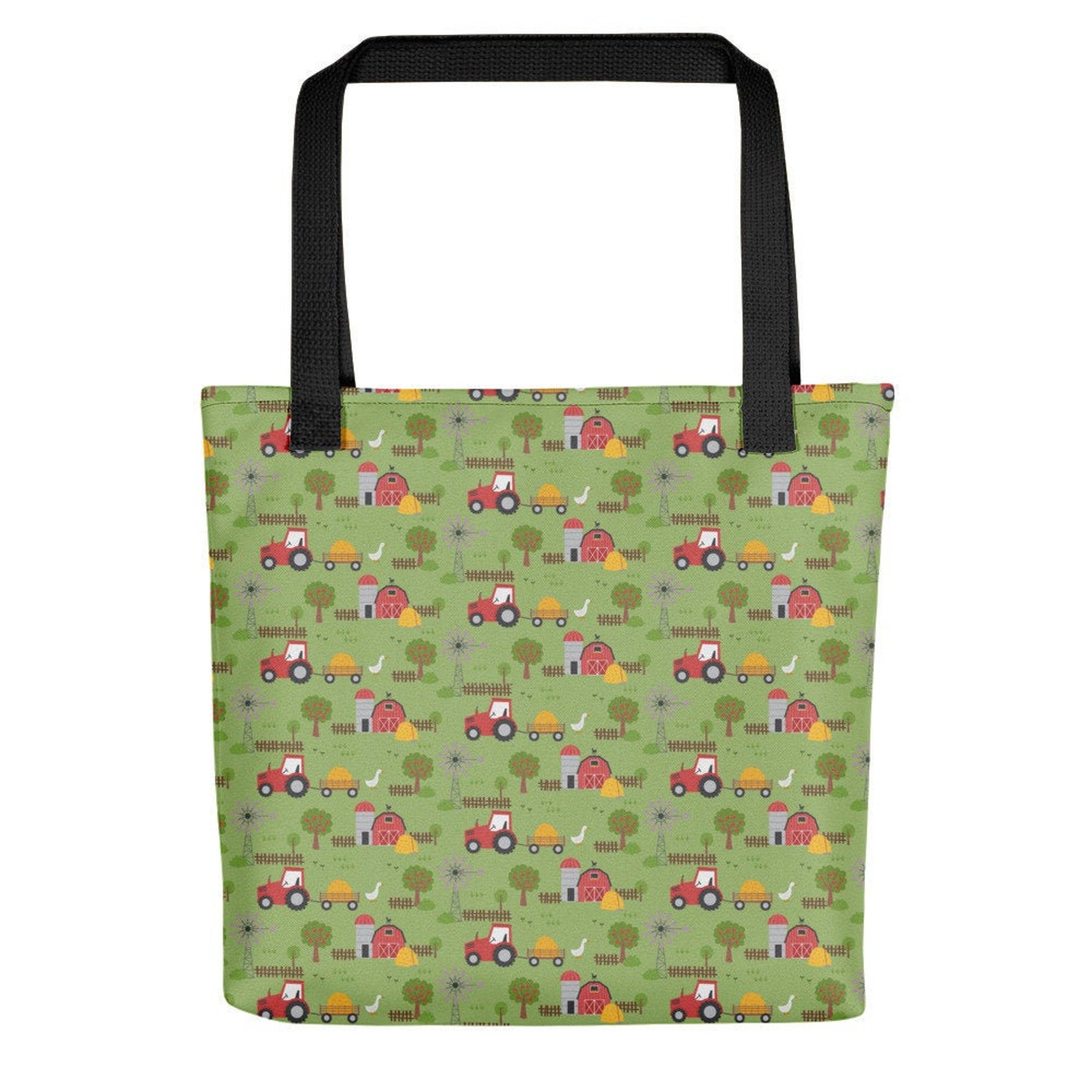Down on the Farm Tote Bag, Farmyard Bag, Barnyard Bag, Red Barn, Red ...