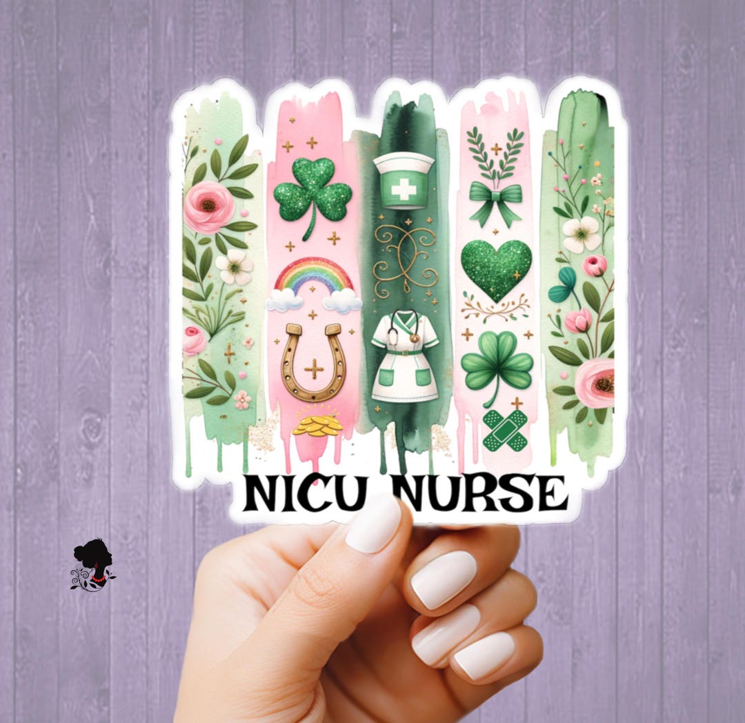 NICU Nurse Sticker, Neonatal Nurse Sticker, St Patricks Day Sticker ...
