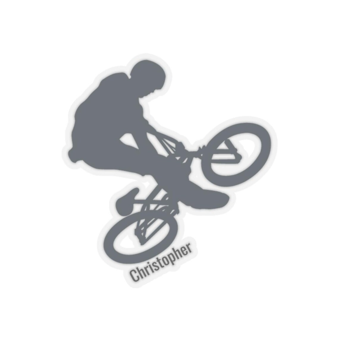 Personalized Stunt Bike Rider Stickers, Custom Name Stunt Cyclist Decal ...