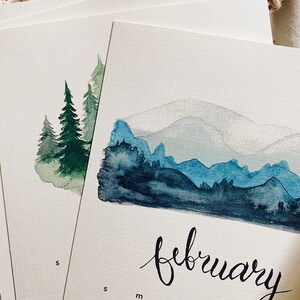 2025 Wall/desk Calendar Landscape Watercolor 12 Months Calendar Nature ...