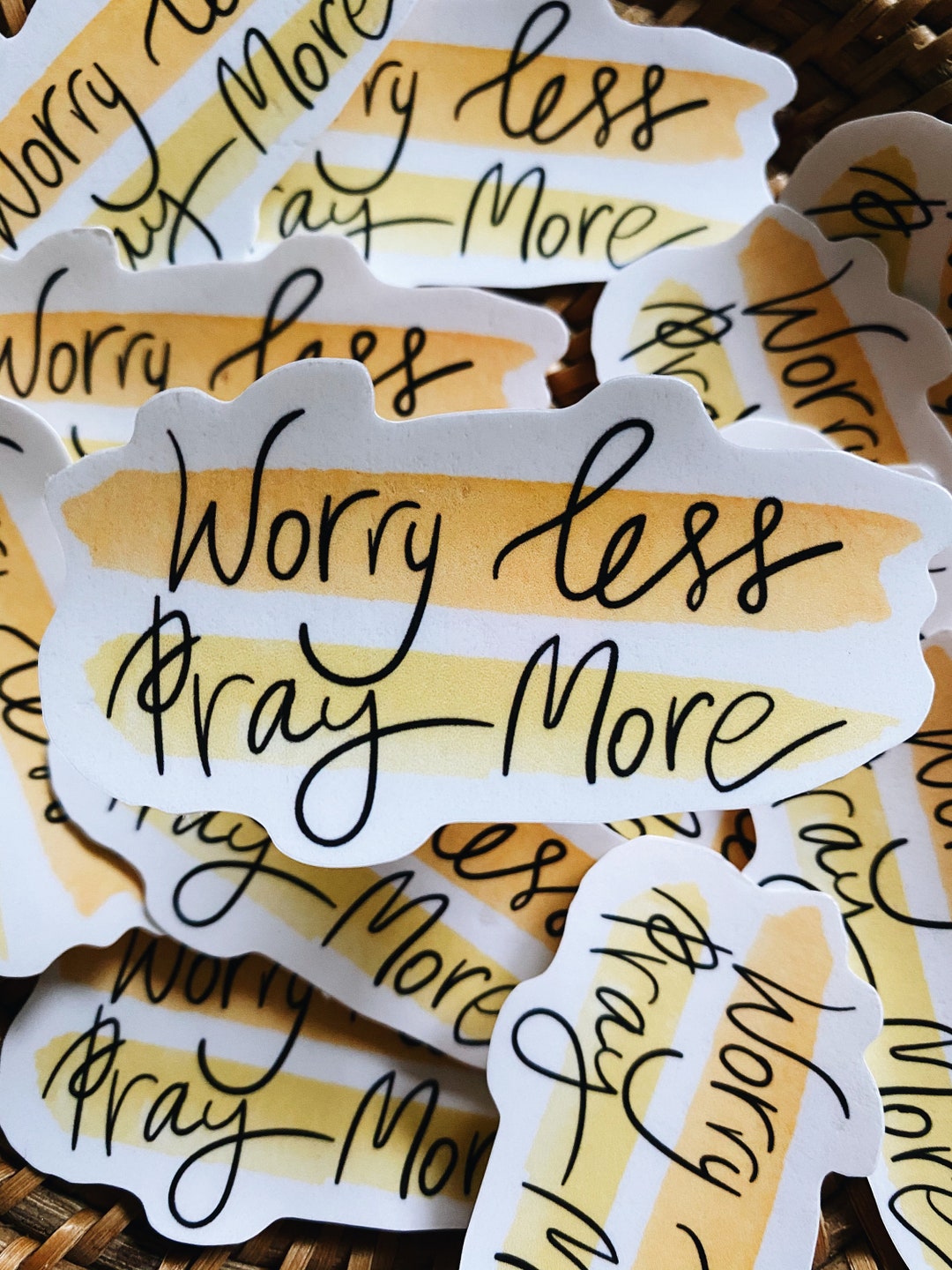 Worry Less Pray More Sticker: Waterproof Christian Decal - Etsy