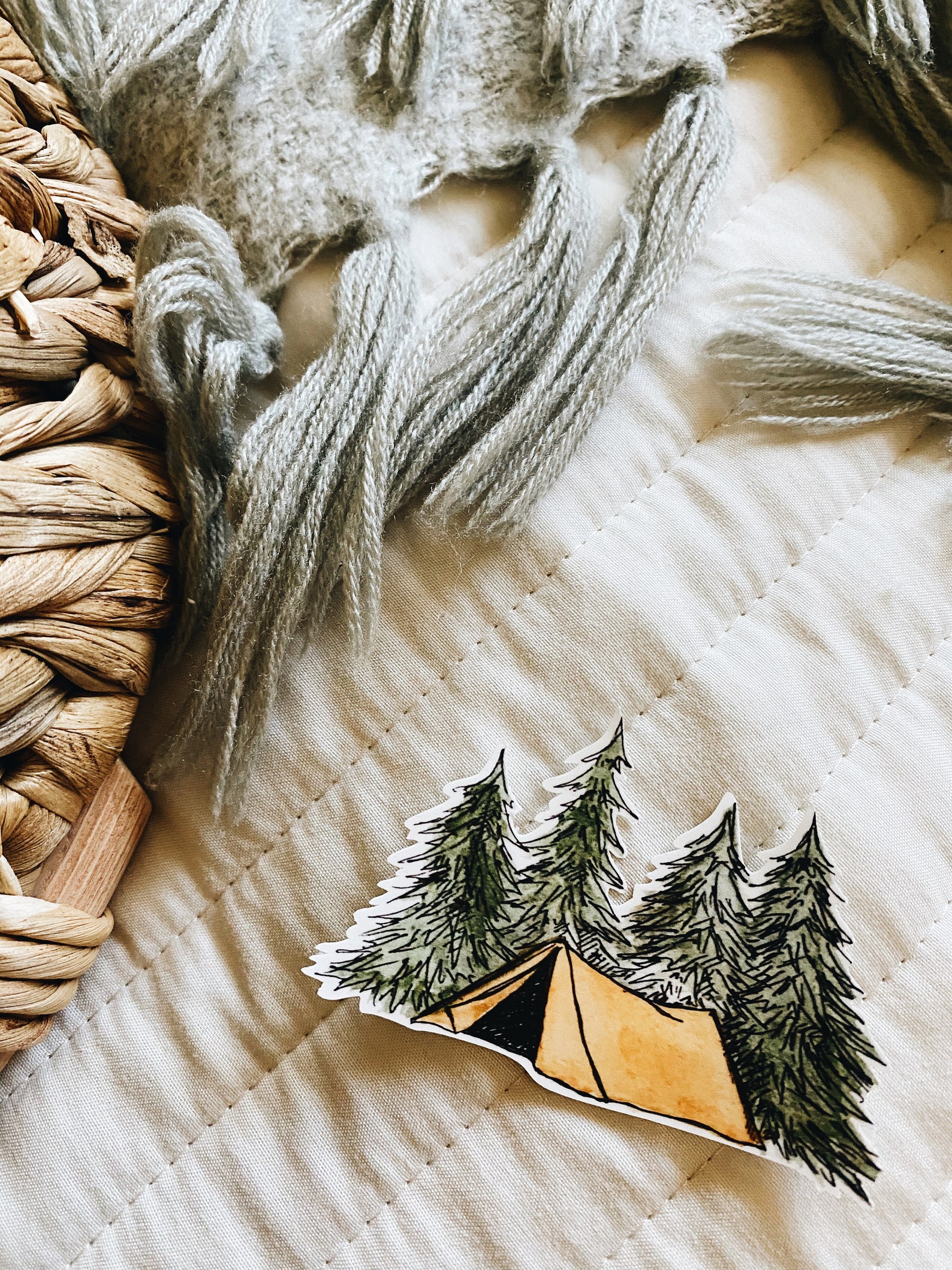 Camping Tent Forest Fall Vinyl Weatherrproof 3 Inches Sticker | Etsy