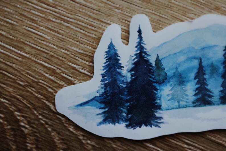 Watercolor Mountains Waterproof Sticker decal for Your - Etsy