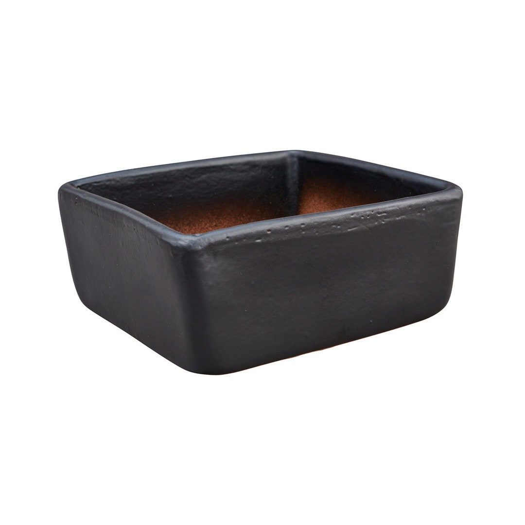 Matte Black Short Square Planter Indoor Modern Flower Pot - Etsy
