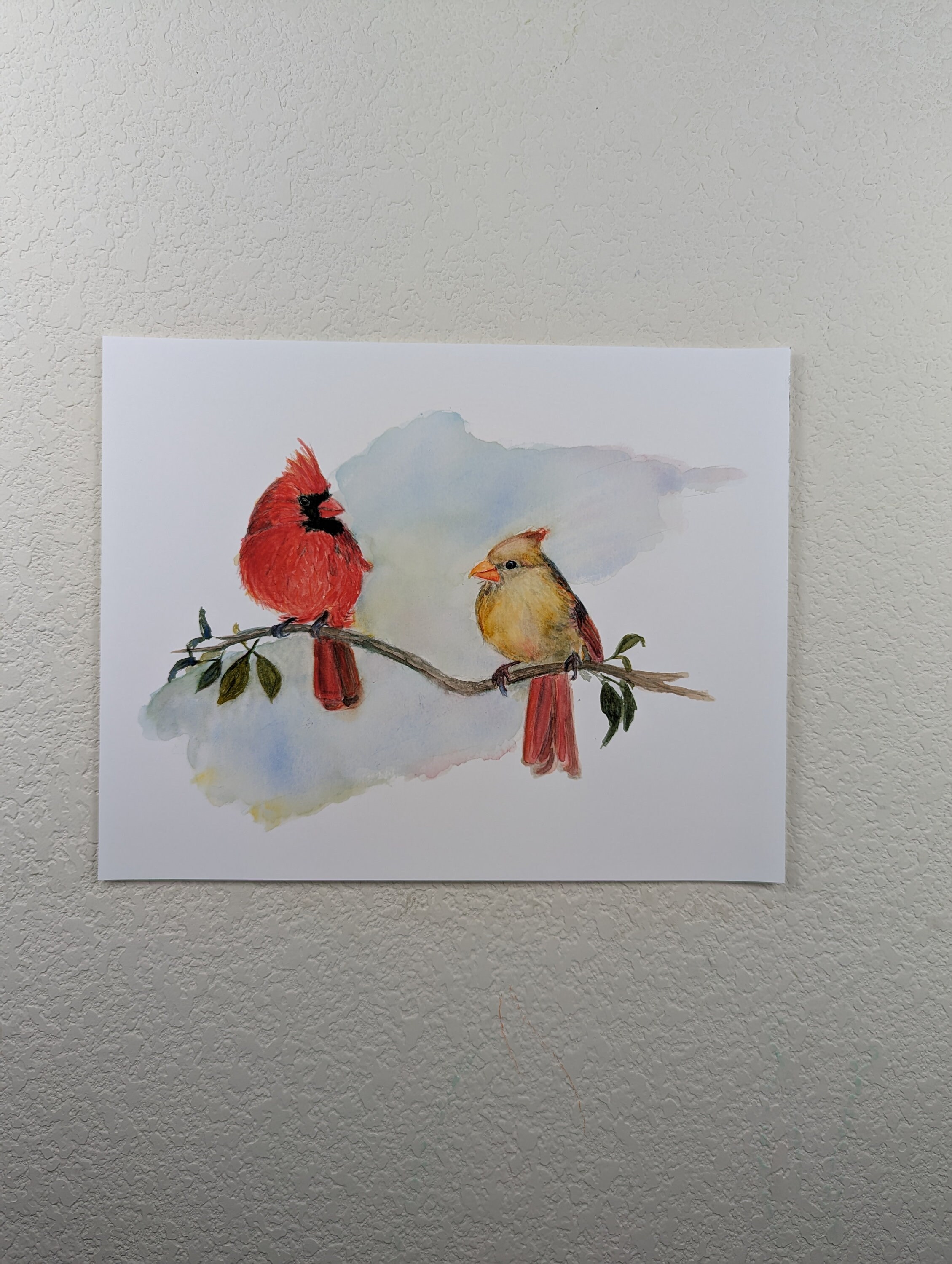 Male and Female Cardinal Birds Print - Watercolor Design - Lora ...