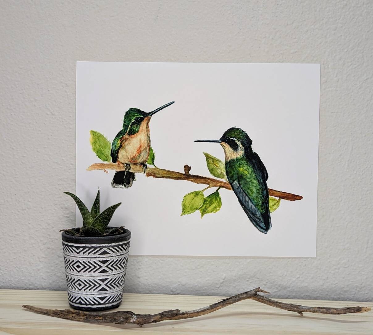 Hummingbird Art Print - Watercolor Design - Bird Wall Art - Lora ...