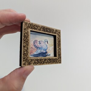 Swan Watercolor Painting Tiny Framed Original Watercolor Art Lora ...