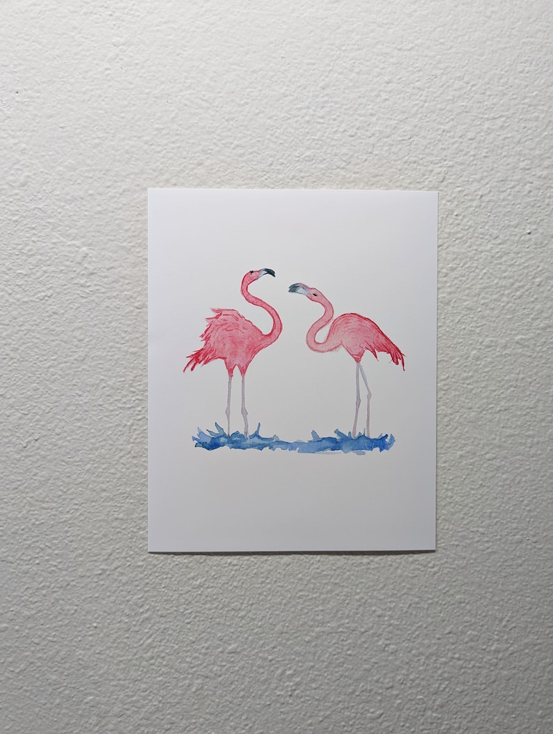 Flamingo Art Print - Loose Watercolor Design - Happy Wall Art - Lora ...