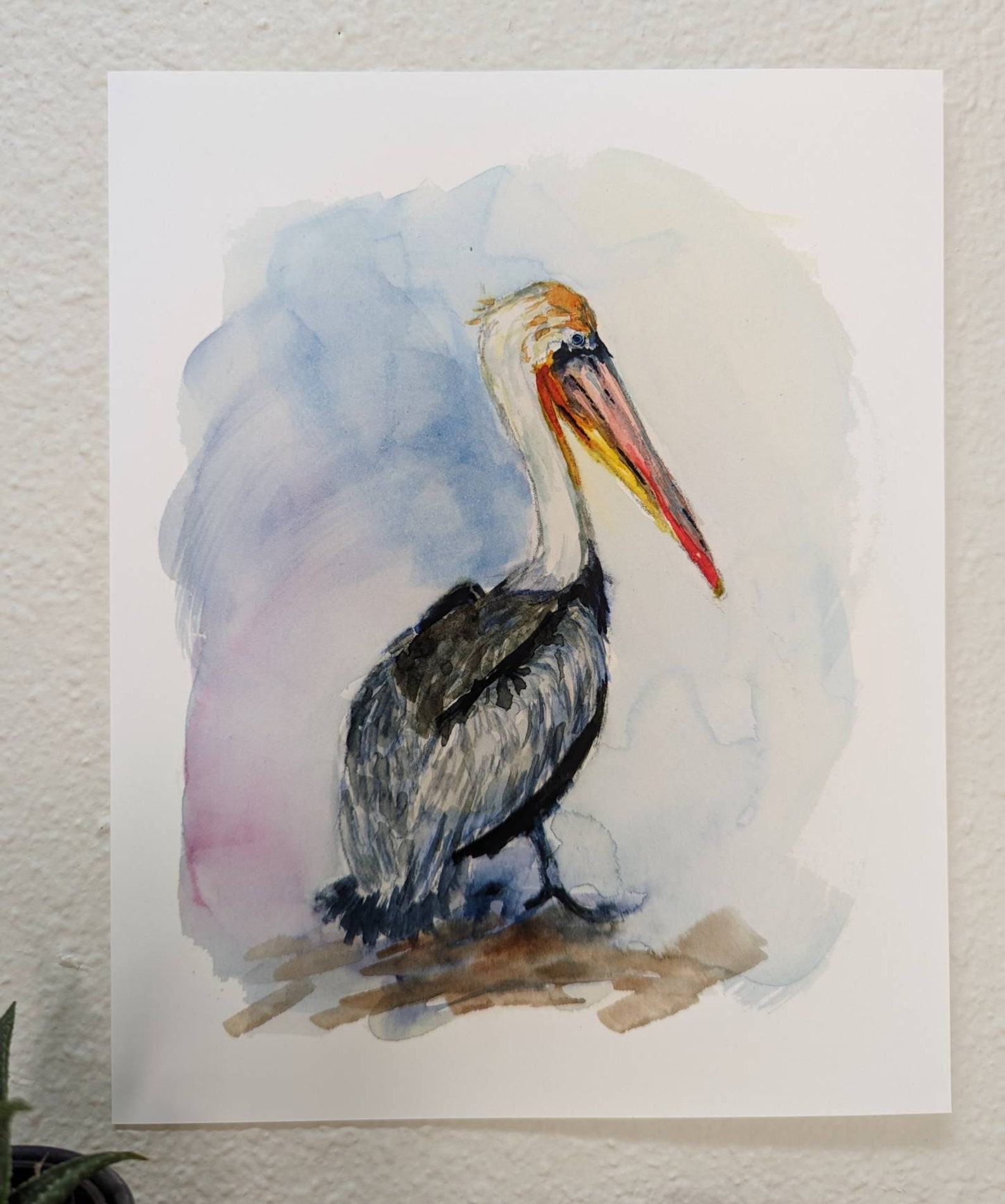 Pelican Fine Art Print - Watercolor Design - Coastal Wall Decor - Lora ...