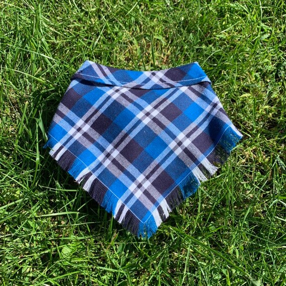 BRIGHT BLUE Plaid Flannel Bandana Light Weight | Etsy