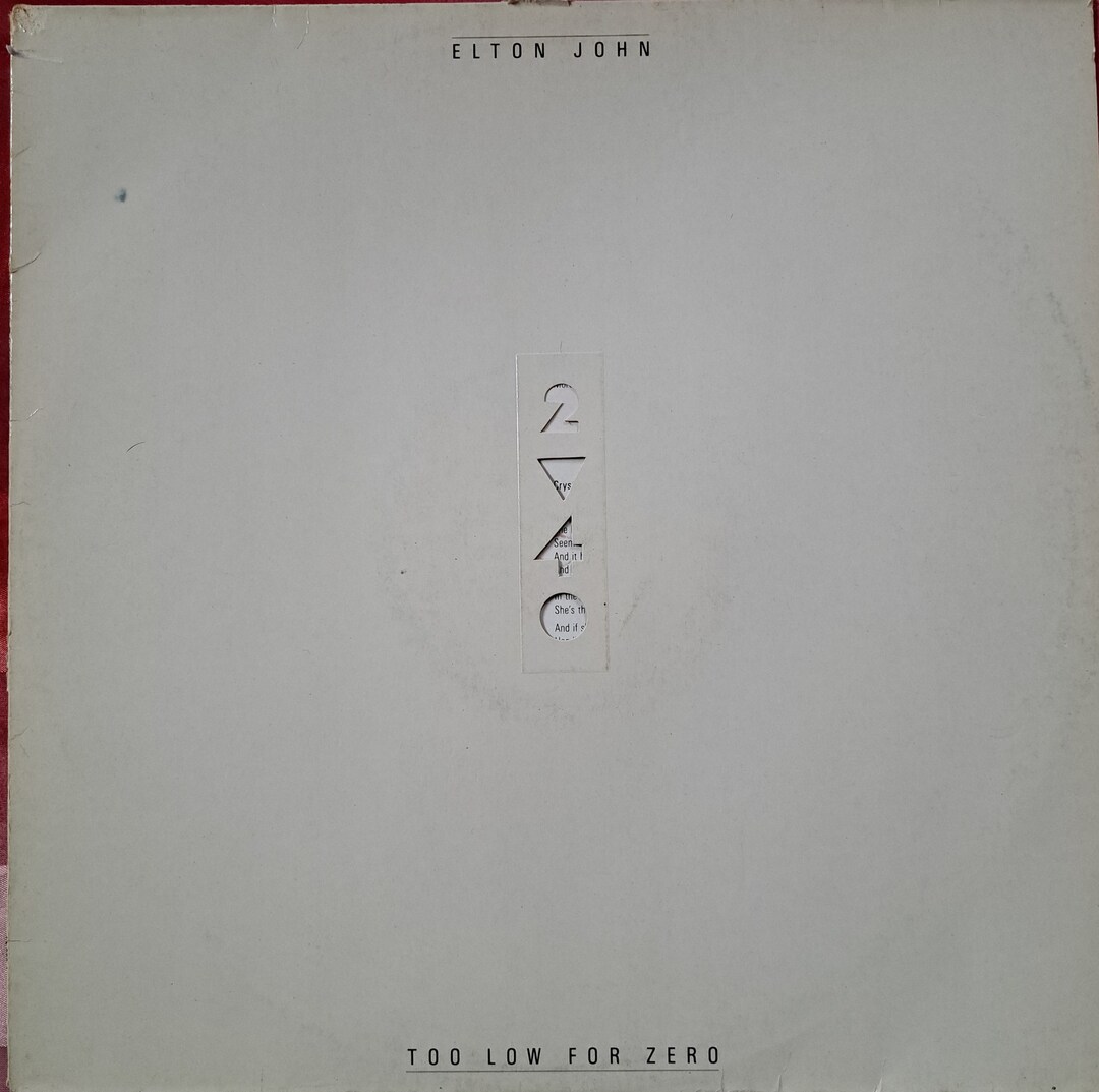 LP *** Elton John *** Too Low for Zero *** - Etsy