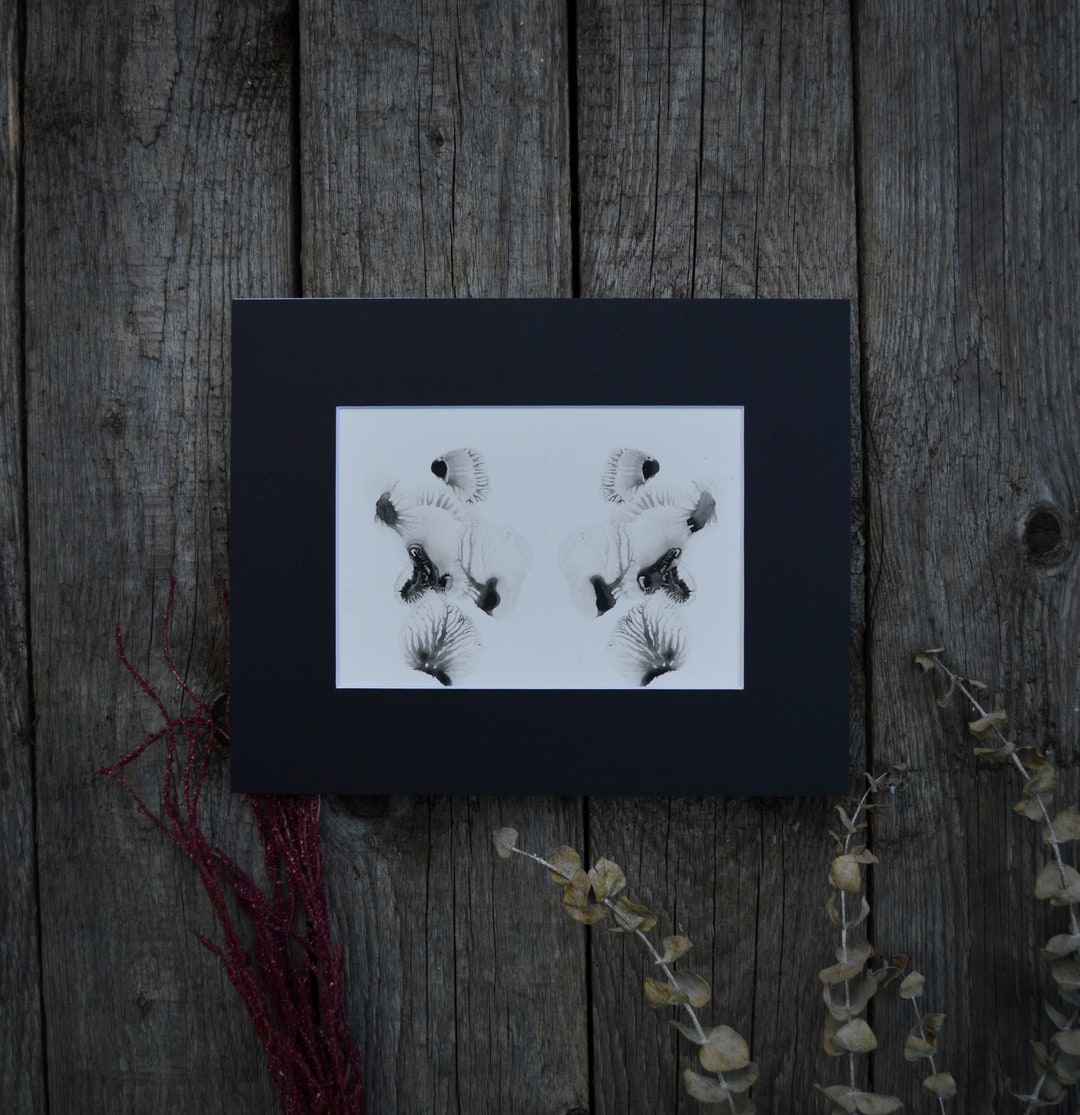 Ink-blot 35, Hand Inked 5x7 Ink Blot in Black Mat, True Crime Art Work ...