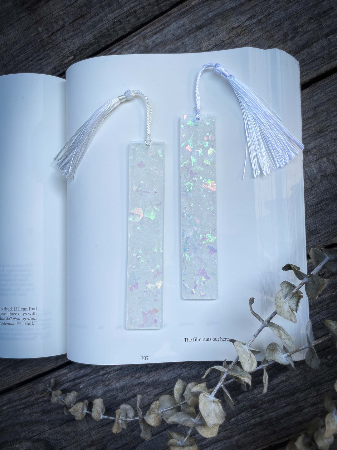 White Ice Bookmark, Glow in the Dark Resin Bookmark, Unique Page ...