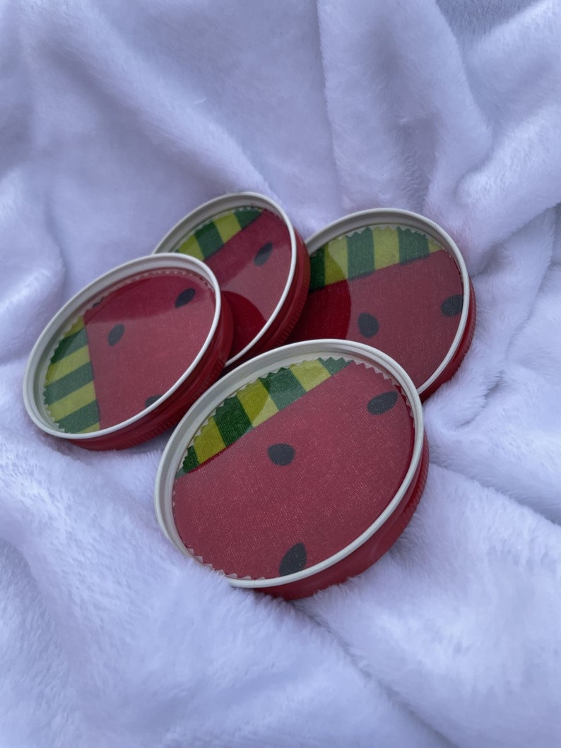 Watermelon and Resin Mason Jar Lid Coaster Set - Etsy