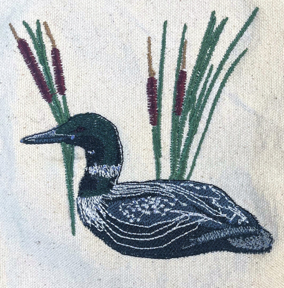 Loon in the Marsh Machine Embroidery Design - Etsy