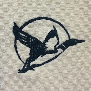 Flying Loon Silhouette Machine Embroidery Design - Etsy