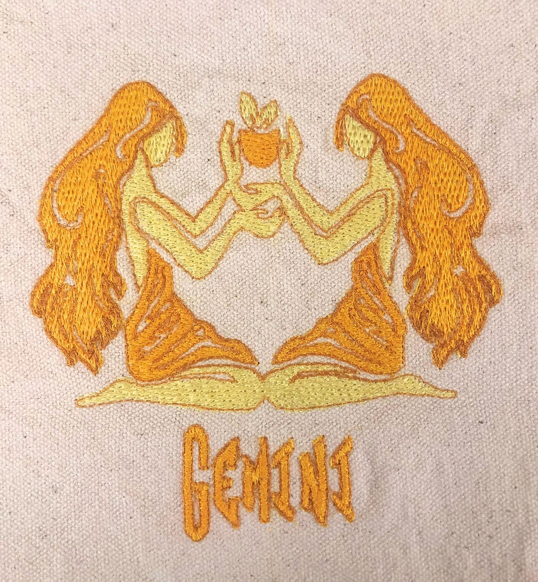 Gemini Machine Embroidery Design - Etsy
