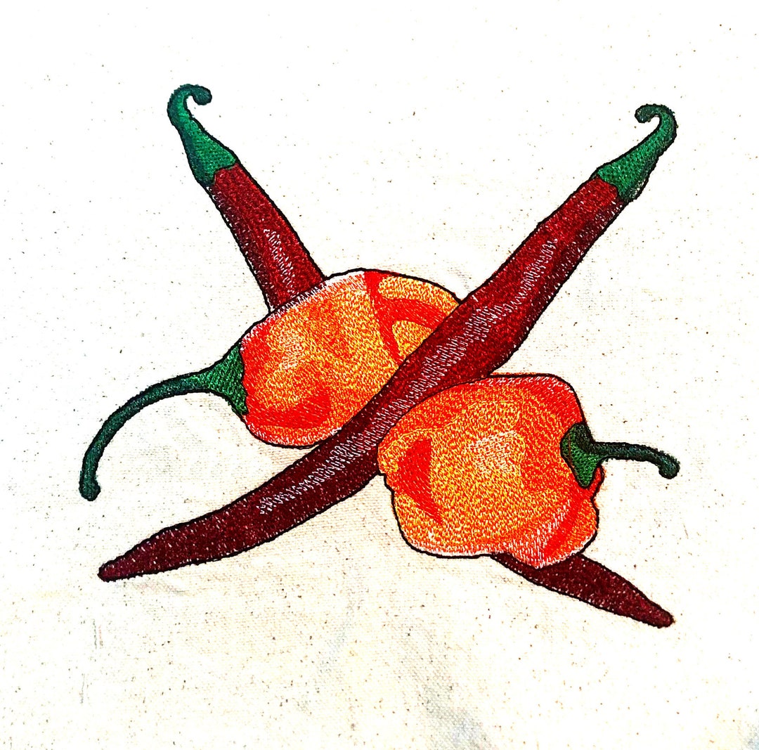 Large Habanero Peppers Machine Embroidery Design - Etsy