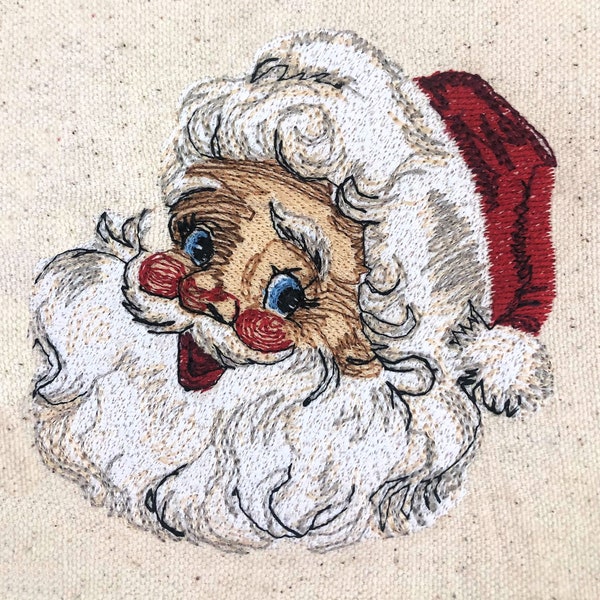 Santa Face Embroidery Design - Etsy