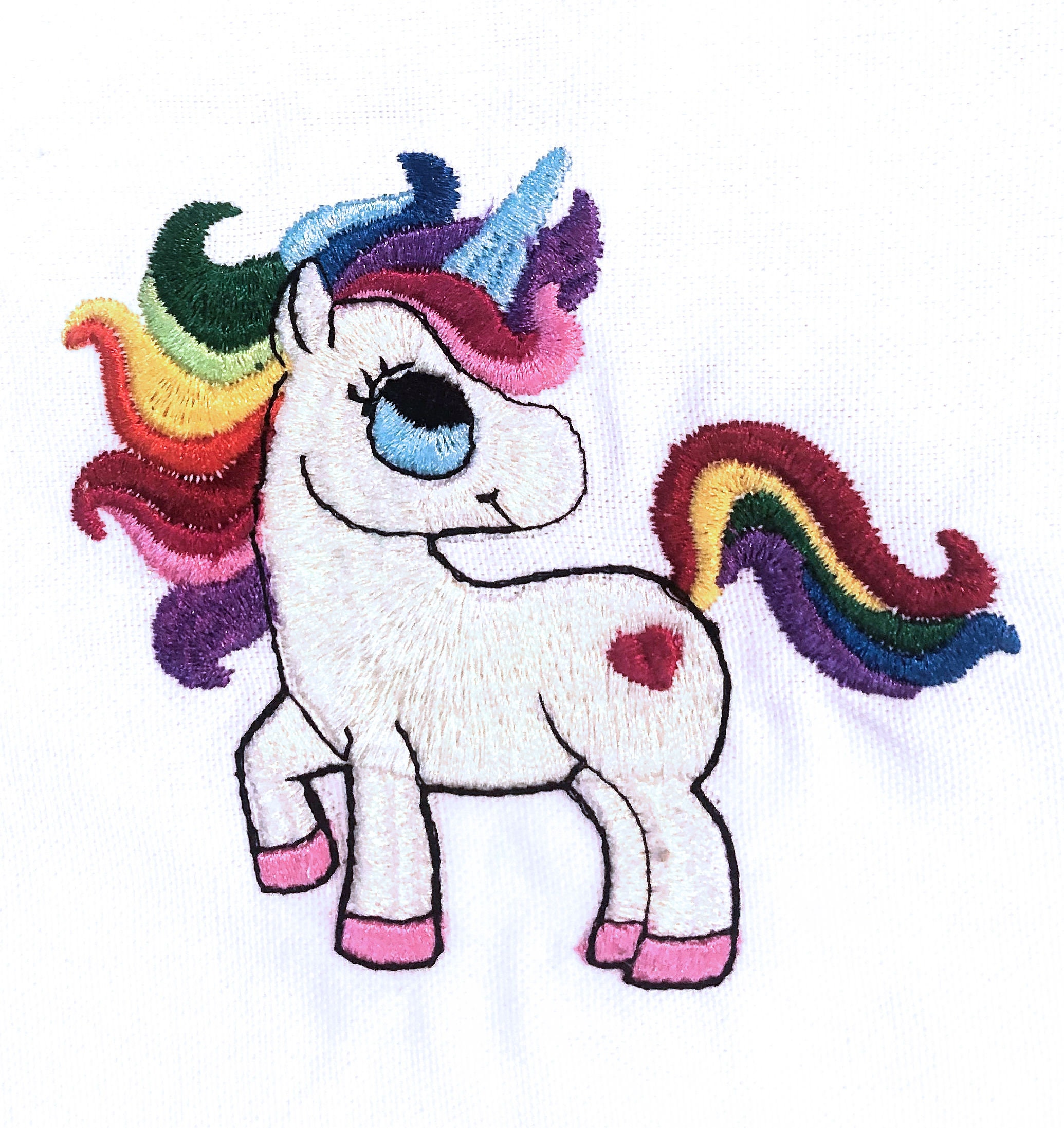 Happy Rainbow Unicorn Machine Embroidery Design - Etsy