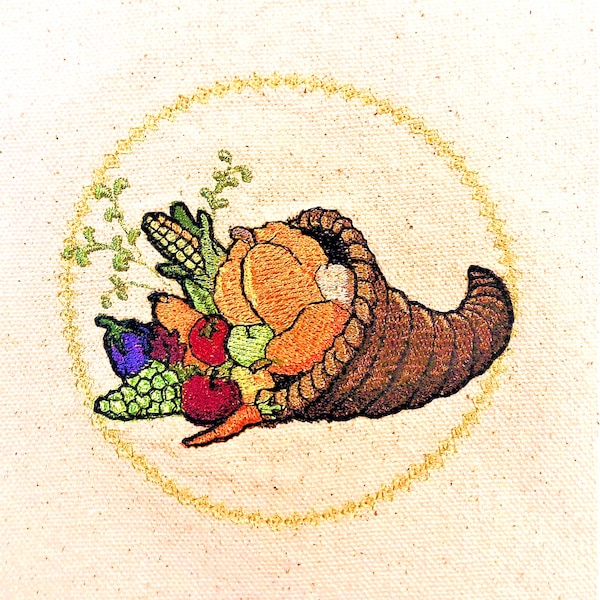 Cornucopia Design Embroidery - Etsy