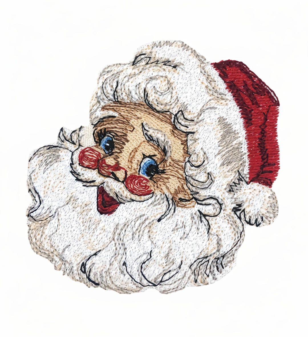 RETRO SANTA Machine Embroidery Design Extra Small (fits 4x4 Inch Frame ...
