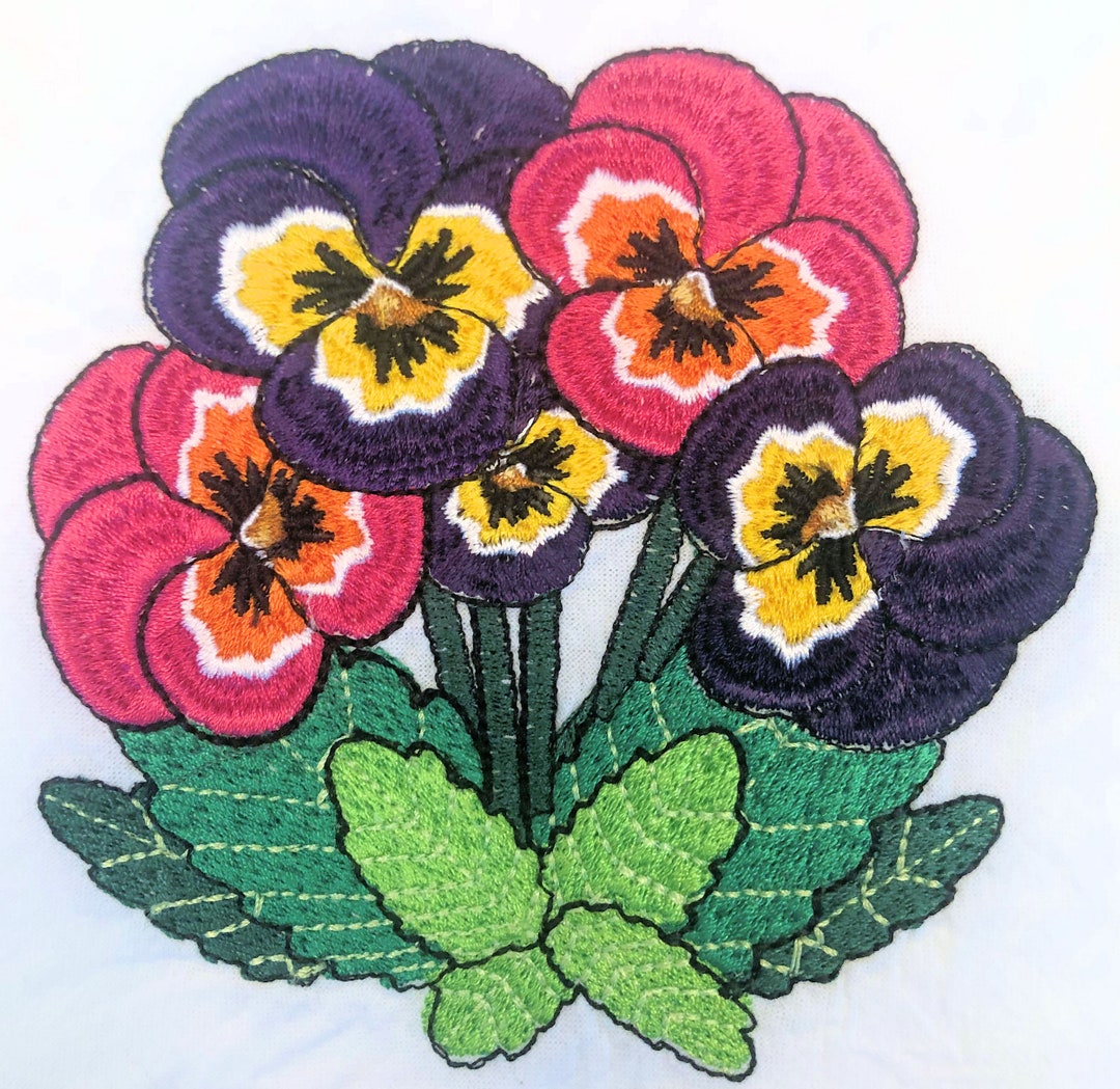 A Little Bunch of Pansies Machine Embroidery Design - Etsy