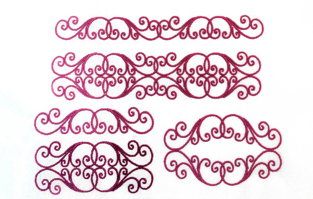 Delicate Scroll Work Machine Embroidery Design Set (includes Medium and ...