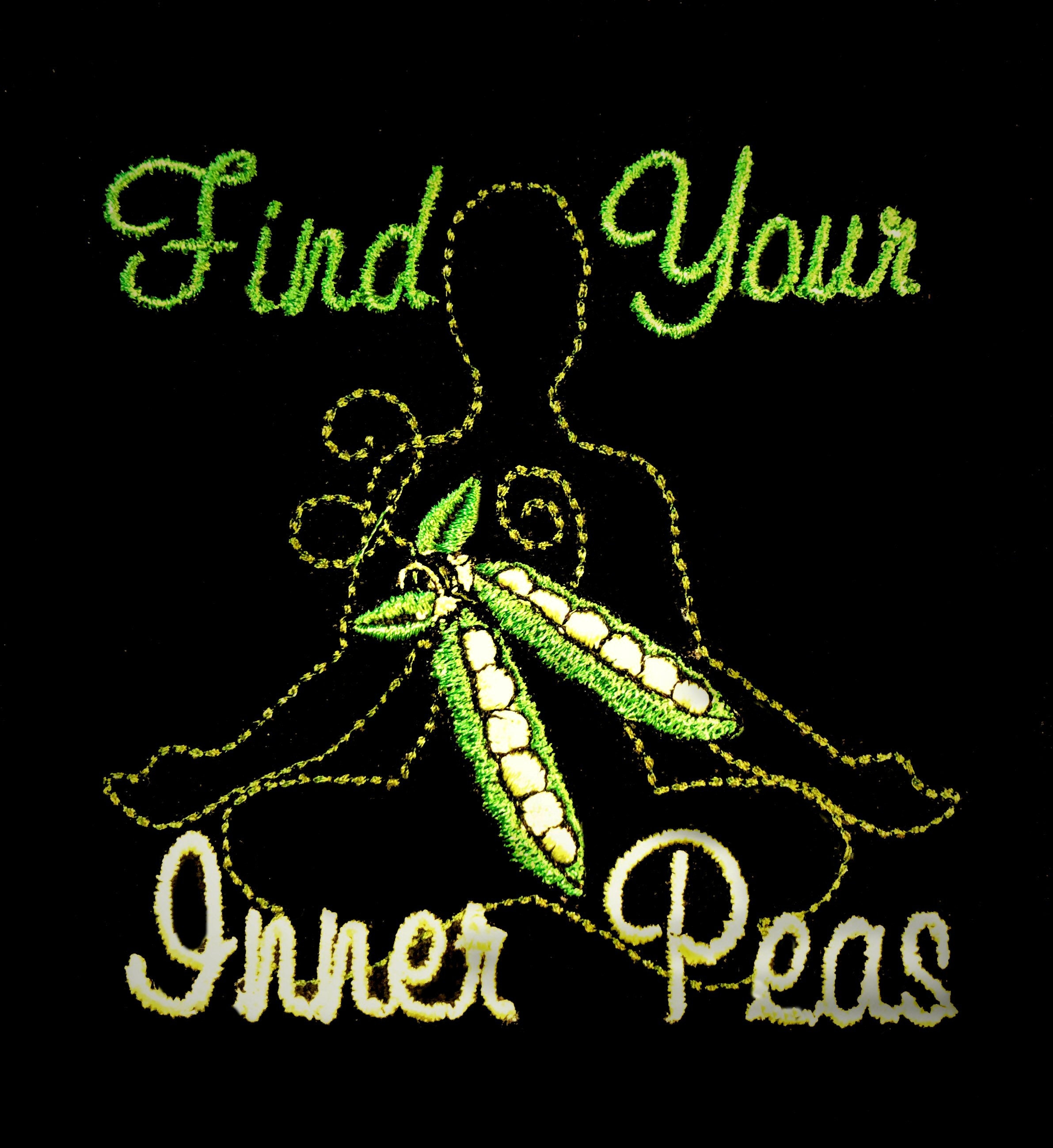 Find Your Inner Peas Embroidery Design Vegitable Pun Sayings - Etsy